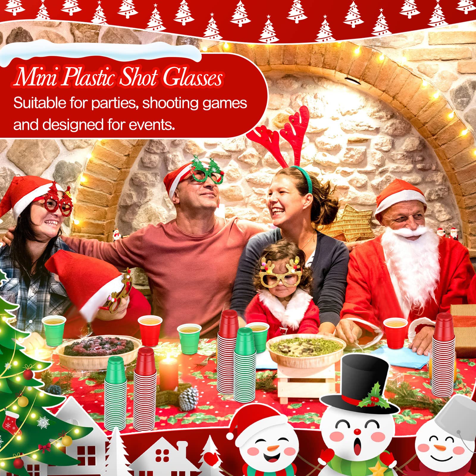 Snapklik.com : Roshtia 100 Pack 2oz Valentines Day Plastic Shot Cups ...