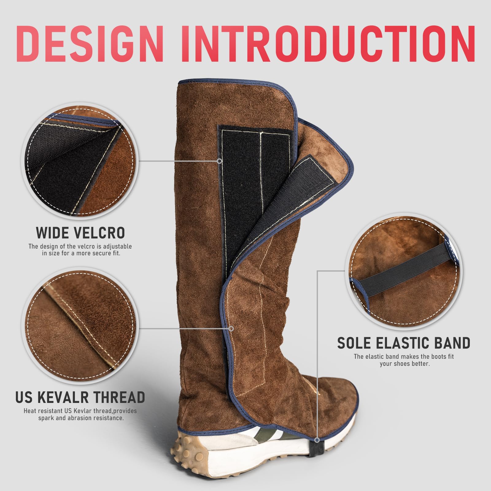 Snapklik.com : Leather Welding Spats, Welding Shoes Leg Covers, Heat ...