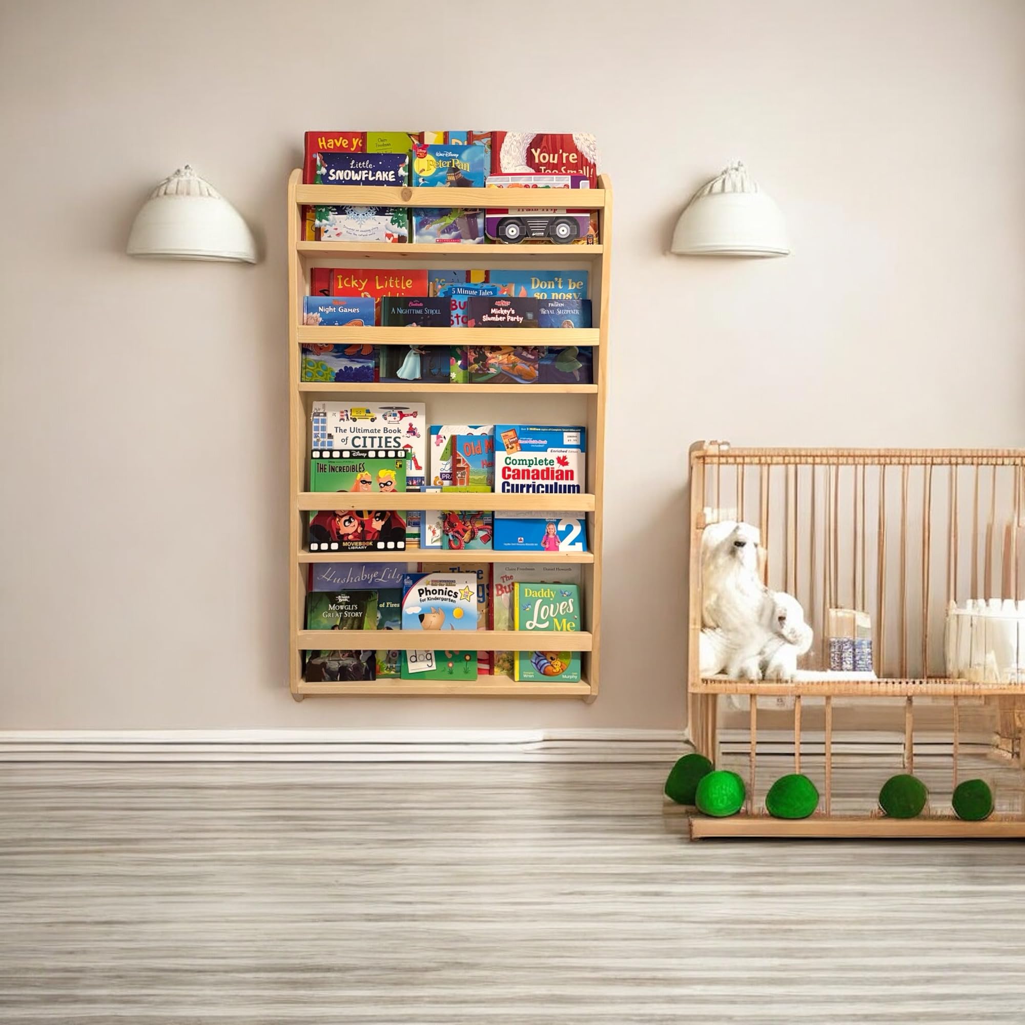 Montessori Kids Bookshelf, Handcrafted in Canada, Solid Wood, Wall ...