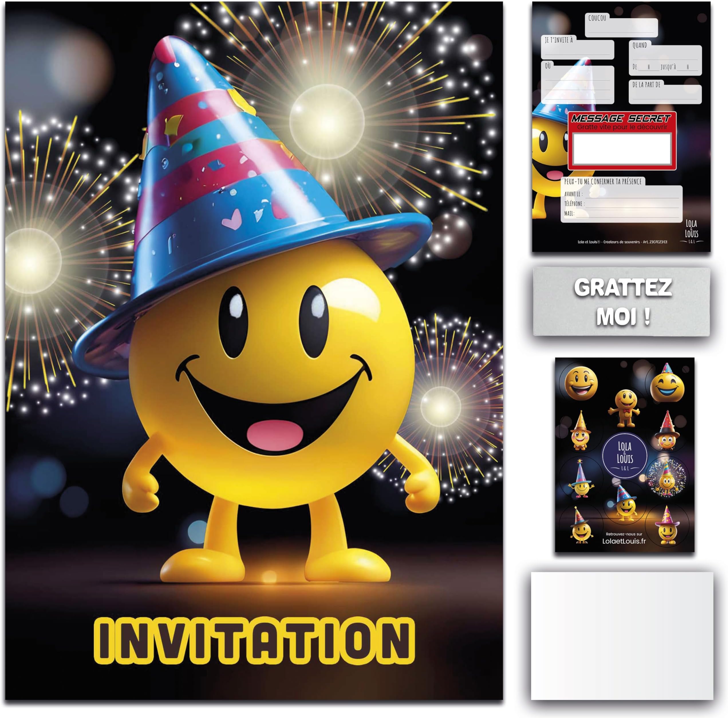 Edition Colibri (10719 FR Invitations avec des smileys (émoticône) en ...