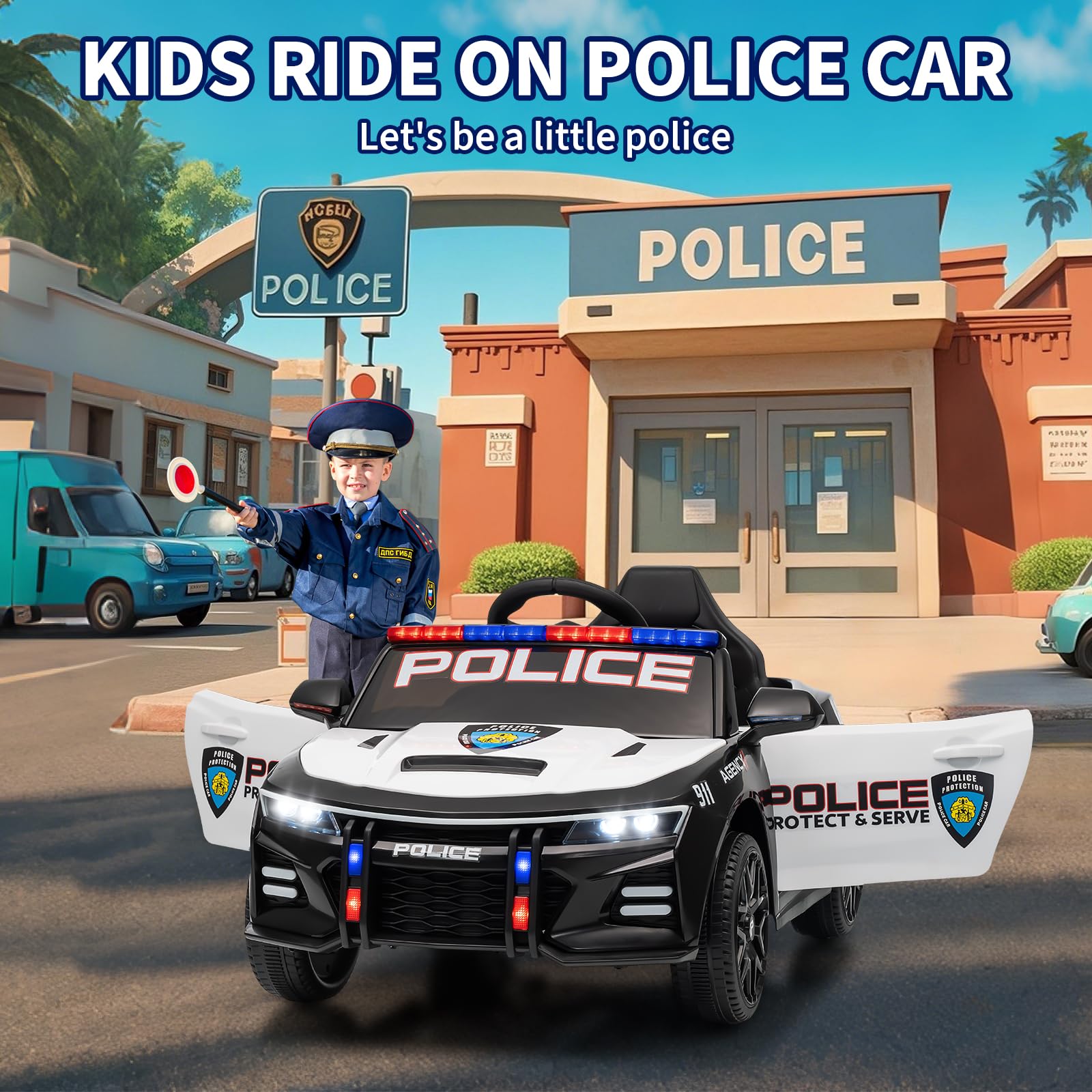 Snapklik.com : Police Car Ride On Electric Car For Kids, Battery ...