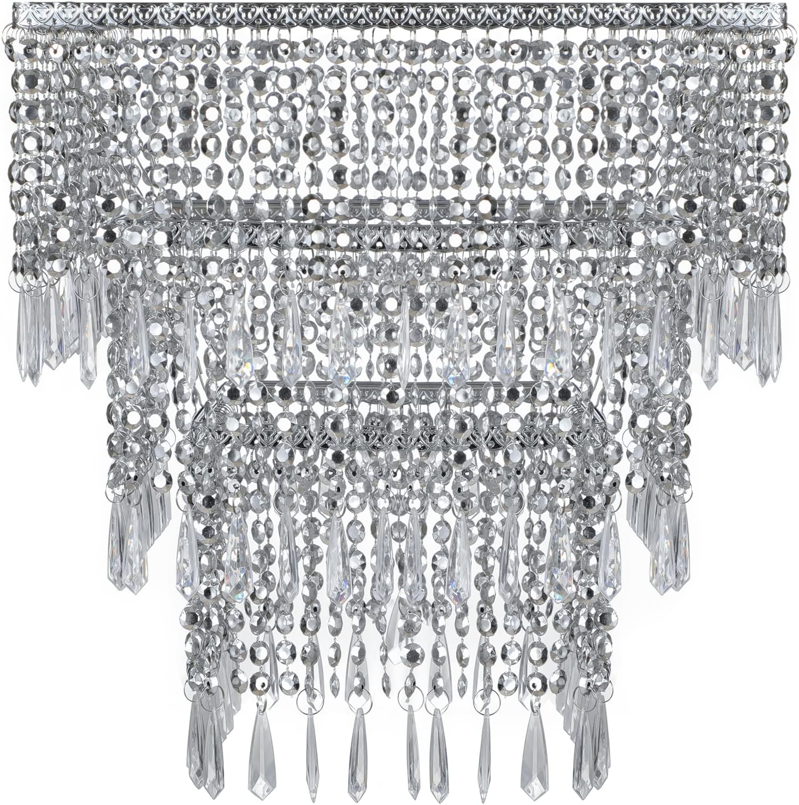 Waneway 3 Tier Beads Pendant Shade, Ceiling Chandelier Lampshade with ...