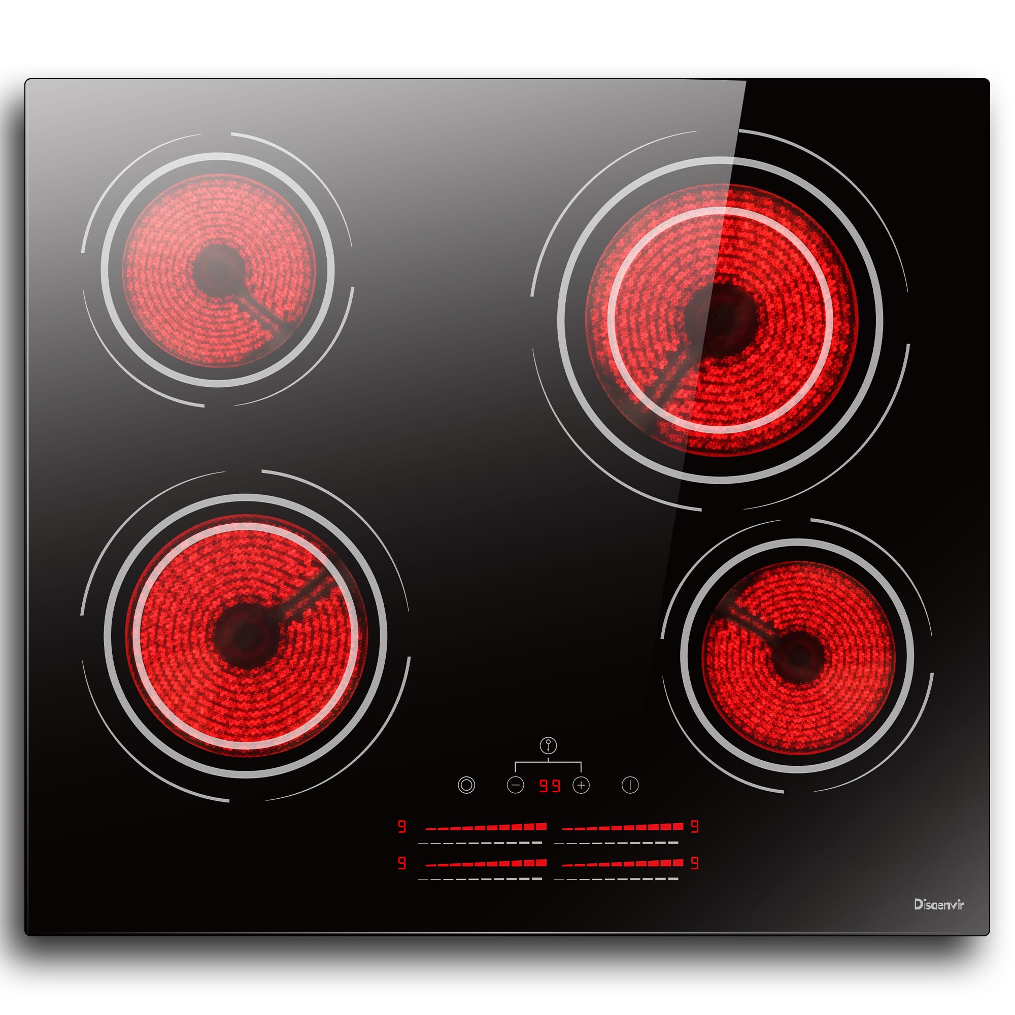 Ceramic Hob 4 Zone 6600w Electric Hob Built In 4 | Desertcart INDIA