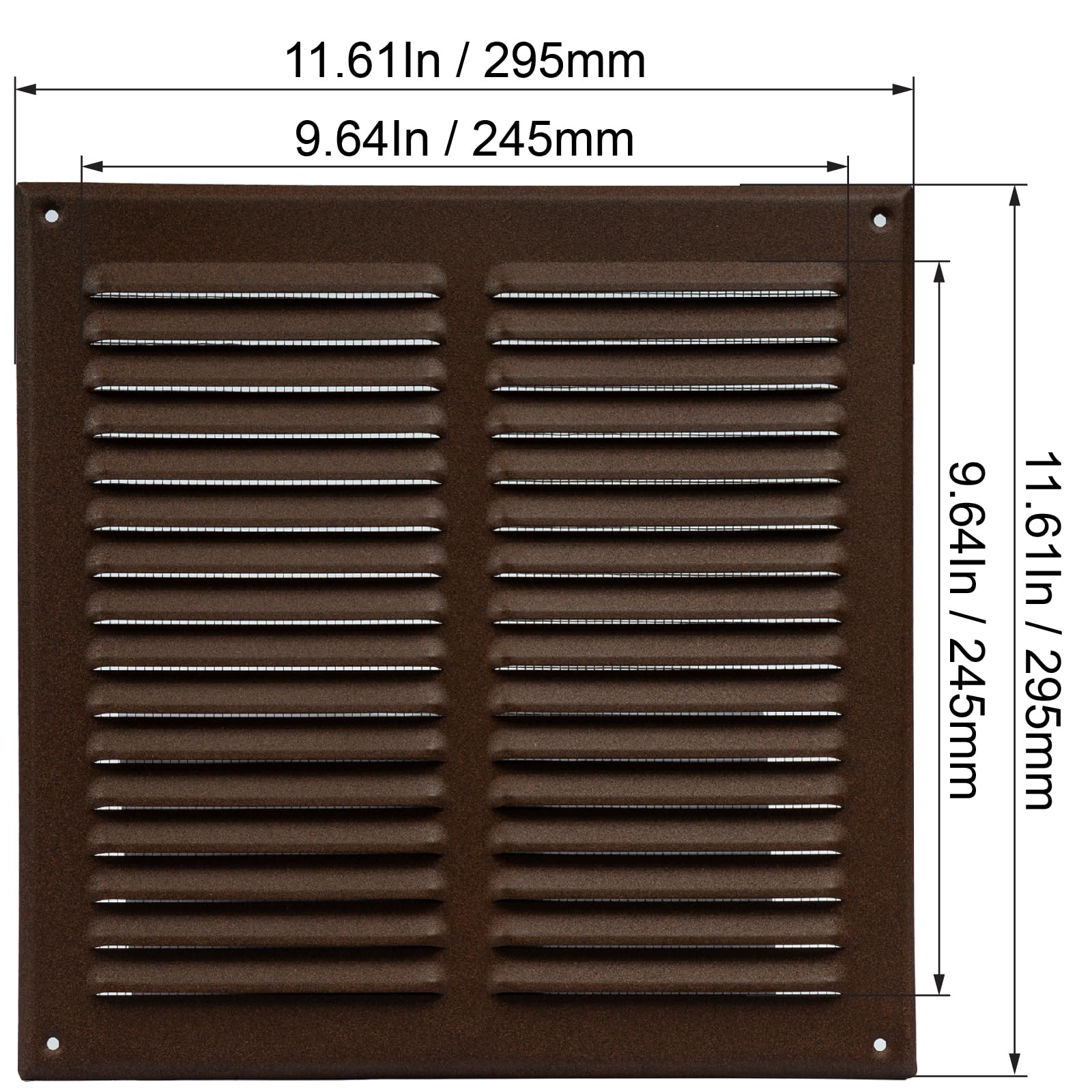 Snapklik.com : ECOPRO VENT Brown Metal 10x10 Inch Square Ventilation ...