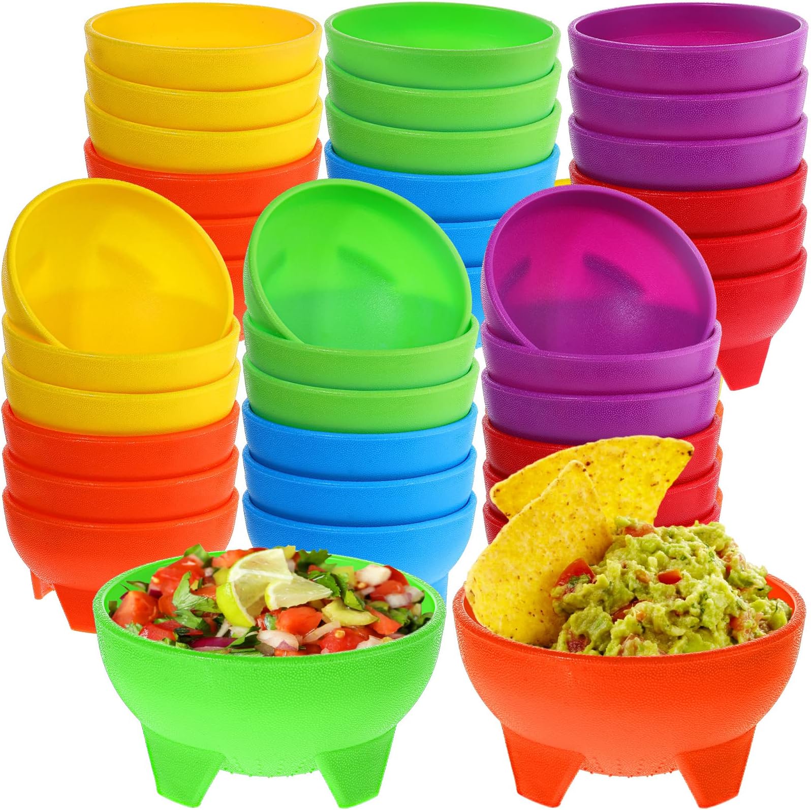 Amazon.com | meekoo 12 Pcs Salsa Bowls Mexican Multi Color Serving ...