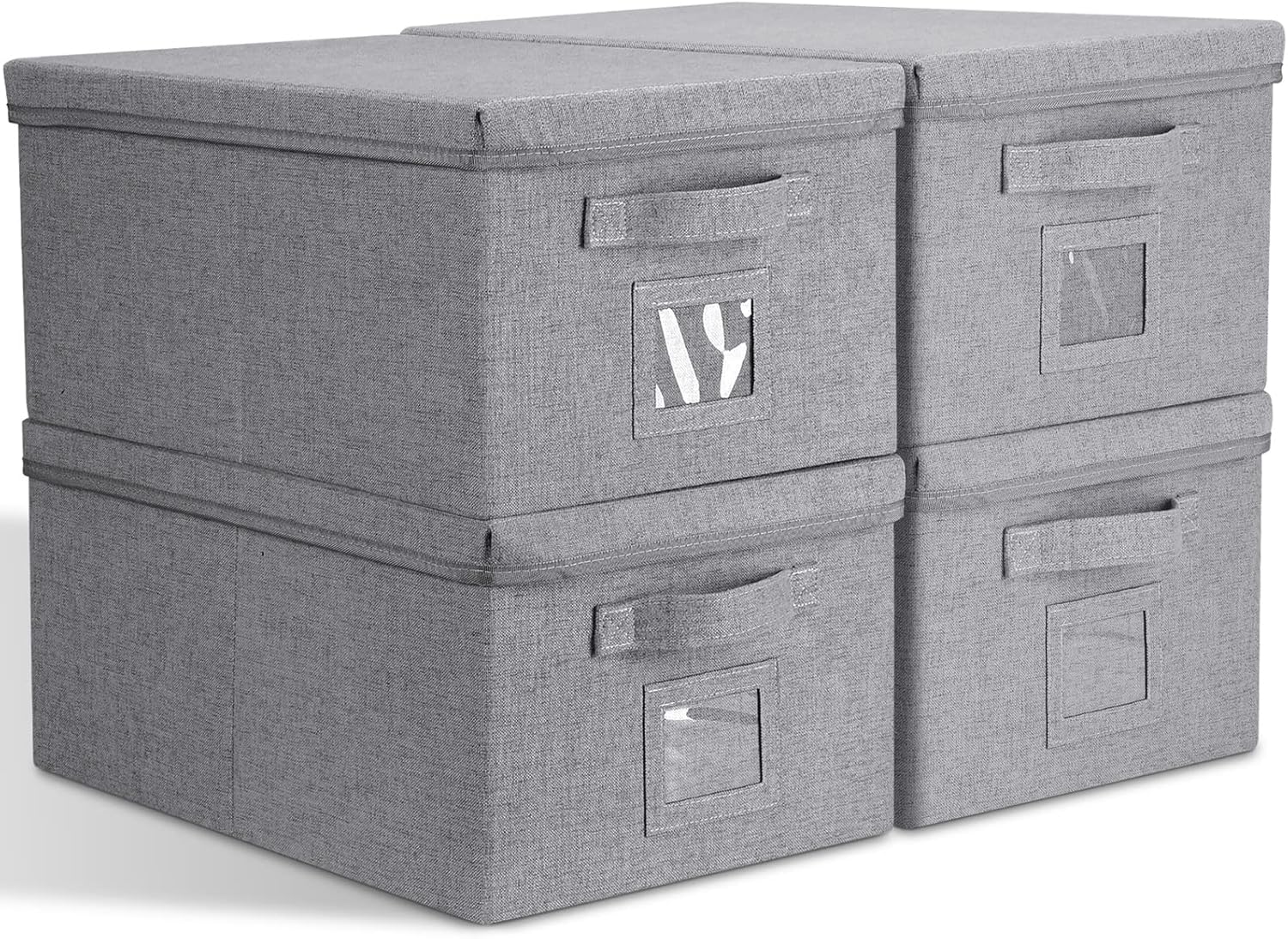 Amazon.com - Graciadeco 22.8qt Closet Storage Boxes with Lids Gray ...