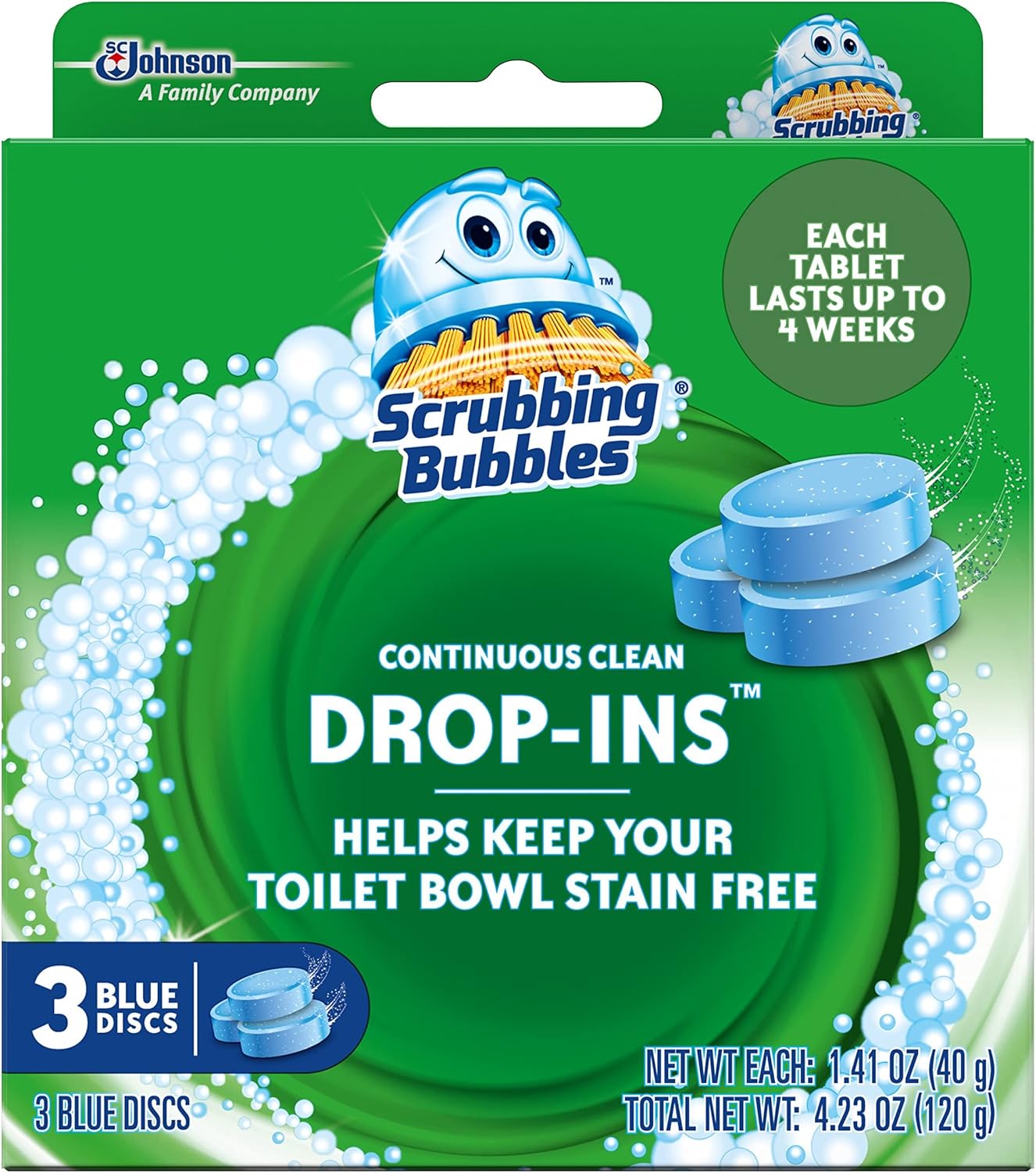 Amazon.com: Scrubbing Bubbles Continuous Clean Drop-Ins, Blue Discs, 3 ...