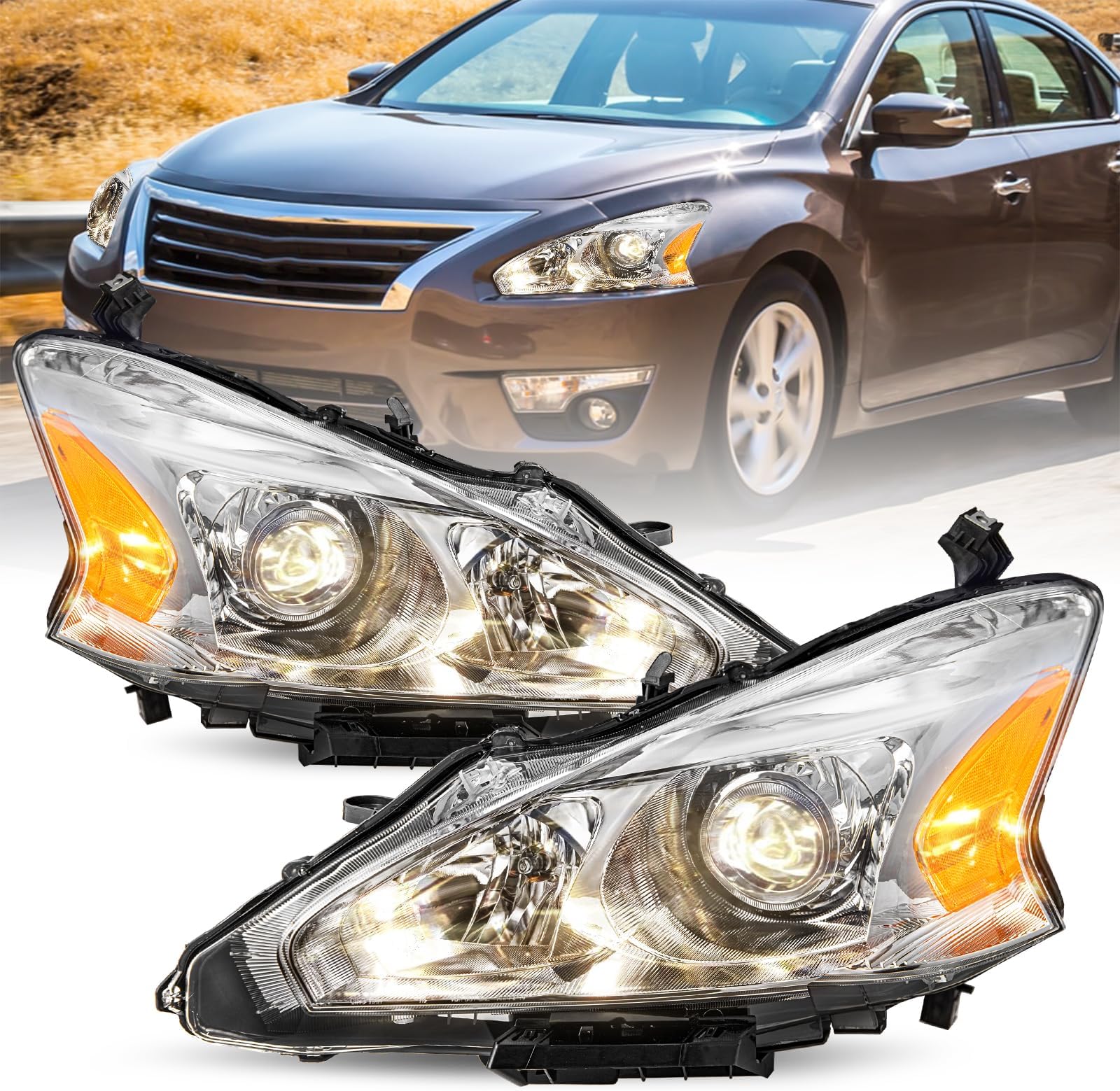Amazon.com: TUSDAR Headlight Assembly Set for 2013 2014 2015 Nissan ...