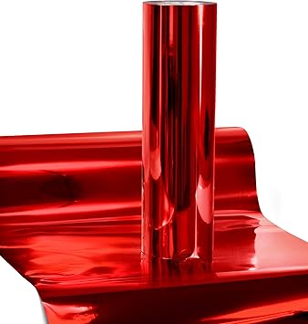 Amazon.com: V2 HTV Heat Transfer Vinyl Film Metallic Chrome (Red, 10" x ...