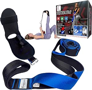 Fascia Stretcher Yoga Stretching Strap with loops, Nylon padded Strap ...