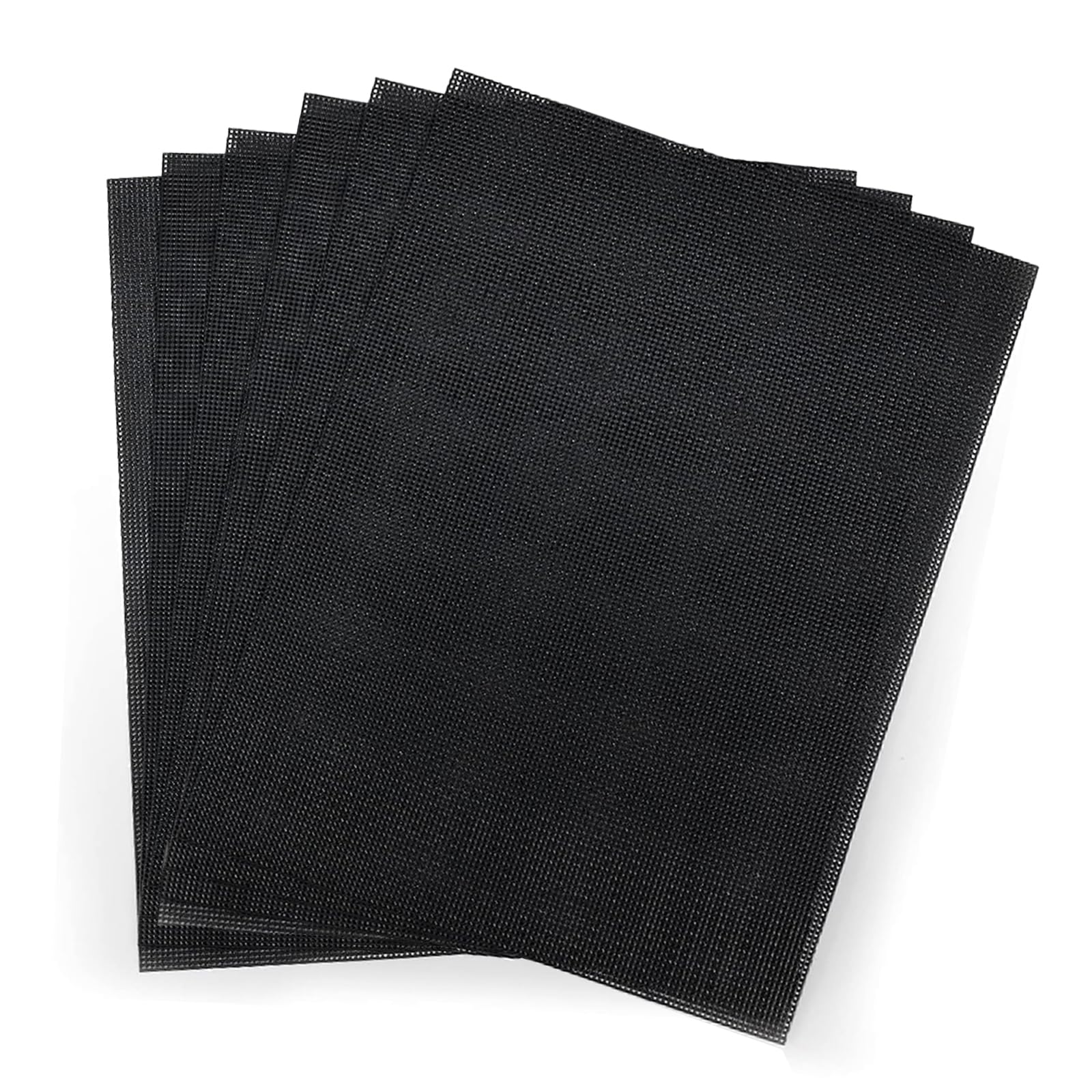 6 Pcs Plastic Mesh Sheet, Buckram Mesh Black Plastic Canvas Sheets Mesh ...