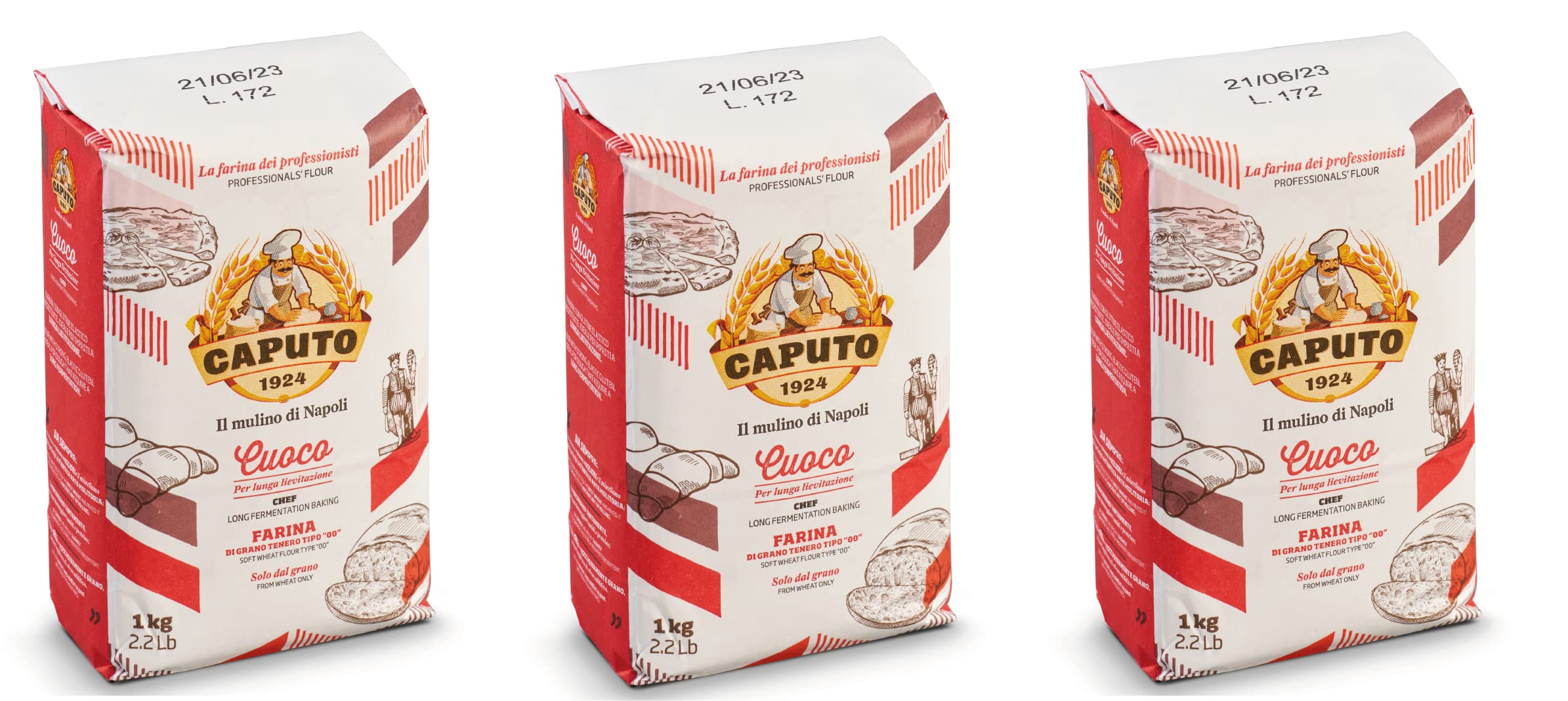 3x 1kg Farina Caputo Cuoco "Chef's Flour" Tipo 00 Pizzamehl Sparpack ...