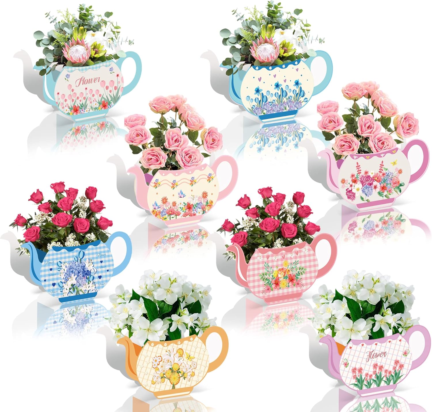 Amazon.com : 12 PCS Tea Party Decorations Flower Boxes Centerpiece ...