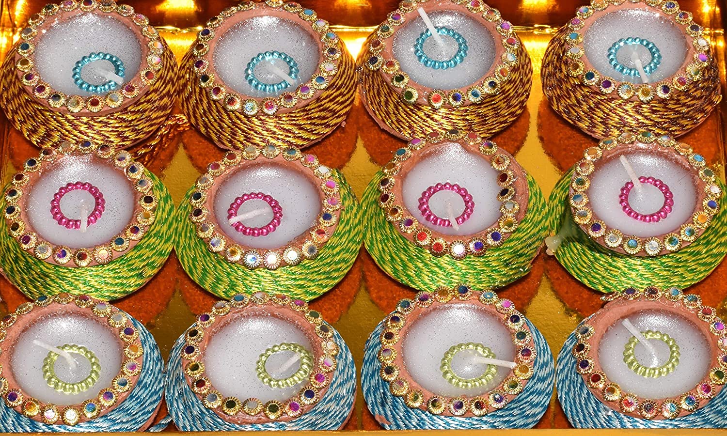 Buy Royal Start Handmade Terracotta Clay Matki Diyas with Wax/Mitti ...