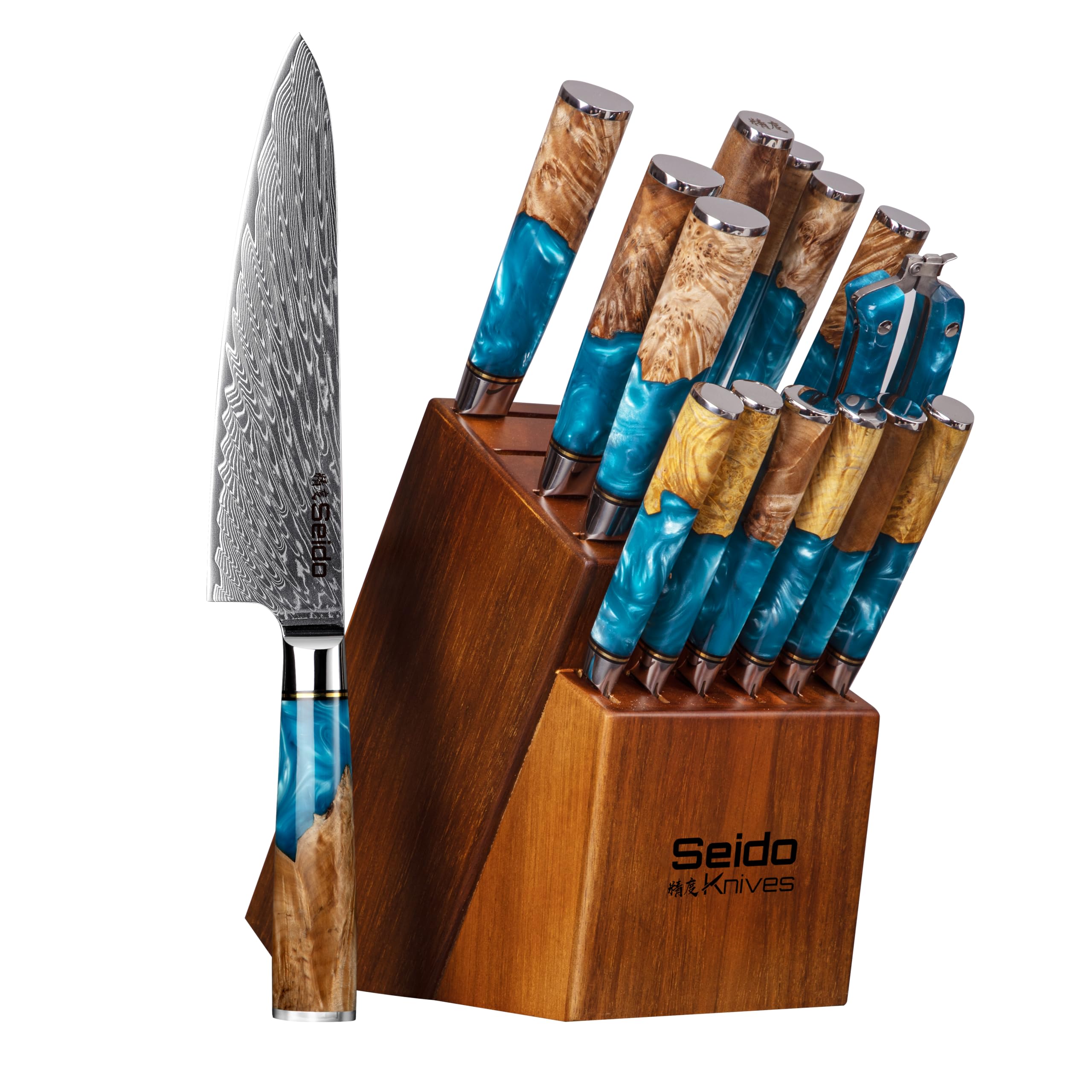 Amazon.com: 16-Piece Executive Knife Block Set with VG-10 Super Steel ...