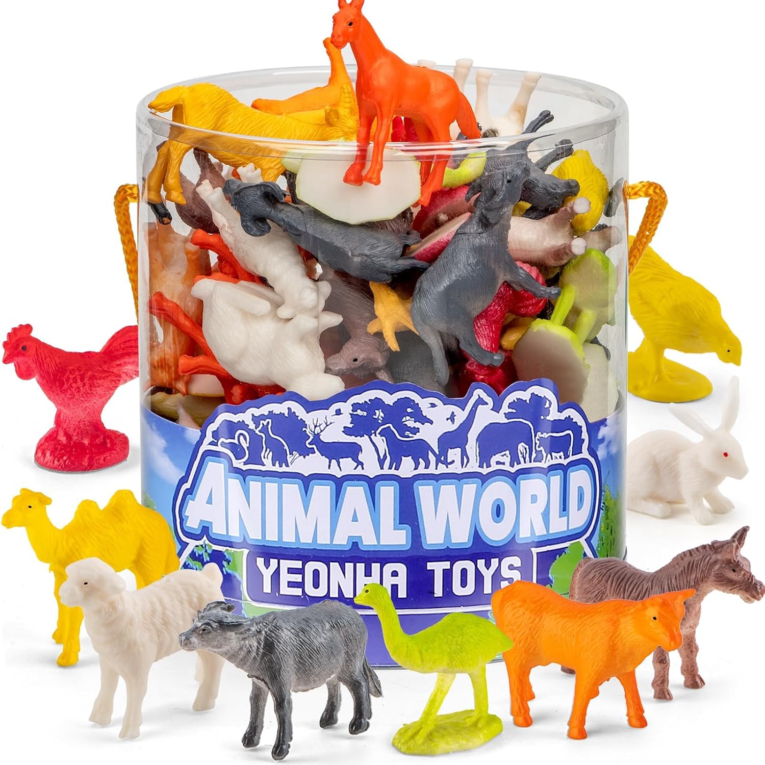 Amazon.com: Mini Farm Animal Figurines with Gift Box, 60 Pcs Realistic ...
