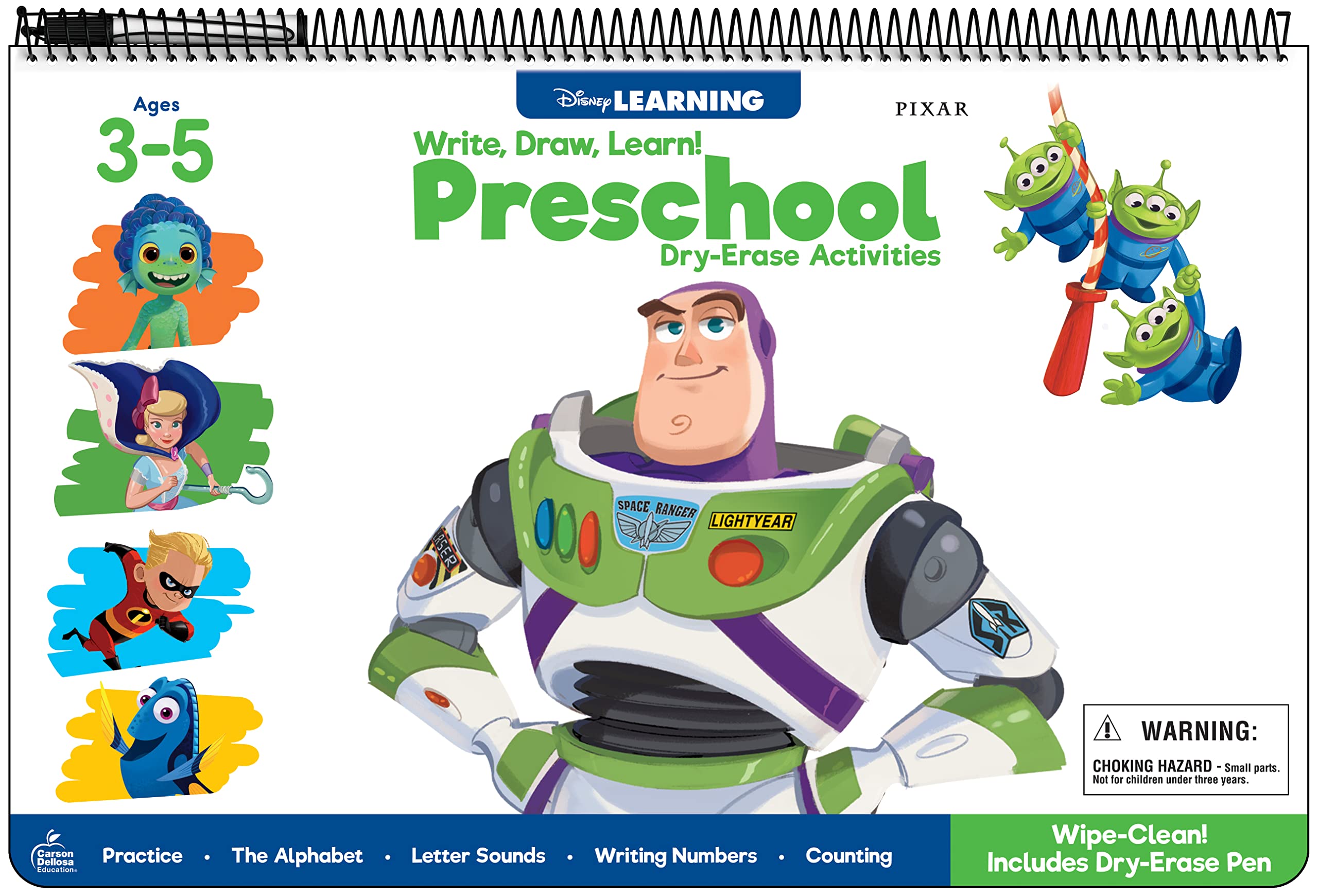Buy Disney Learning Write, Draw, Learn! Preschool Workbooks, Dry Erase ...