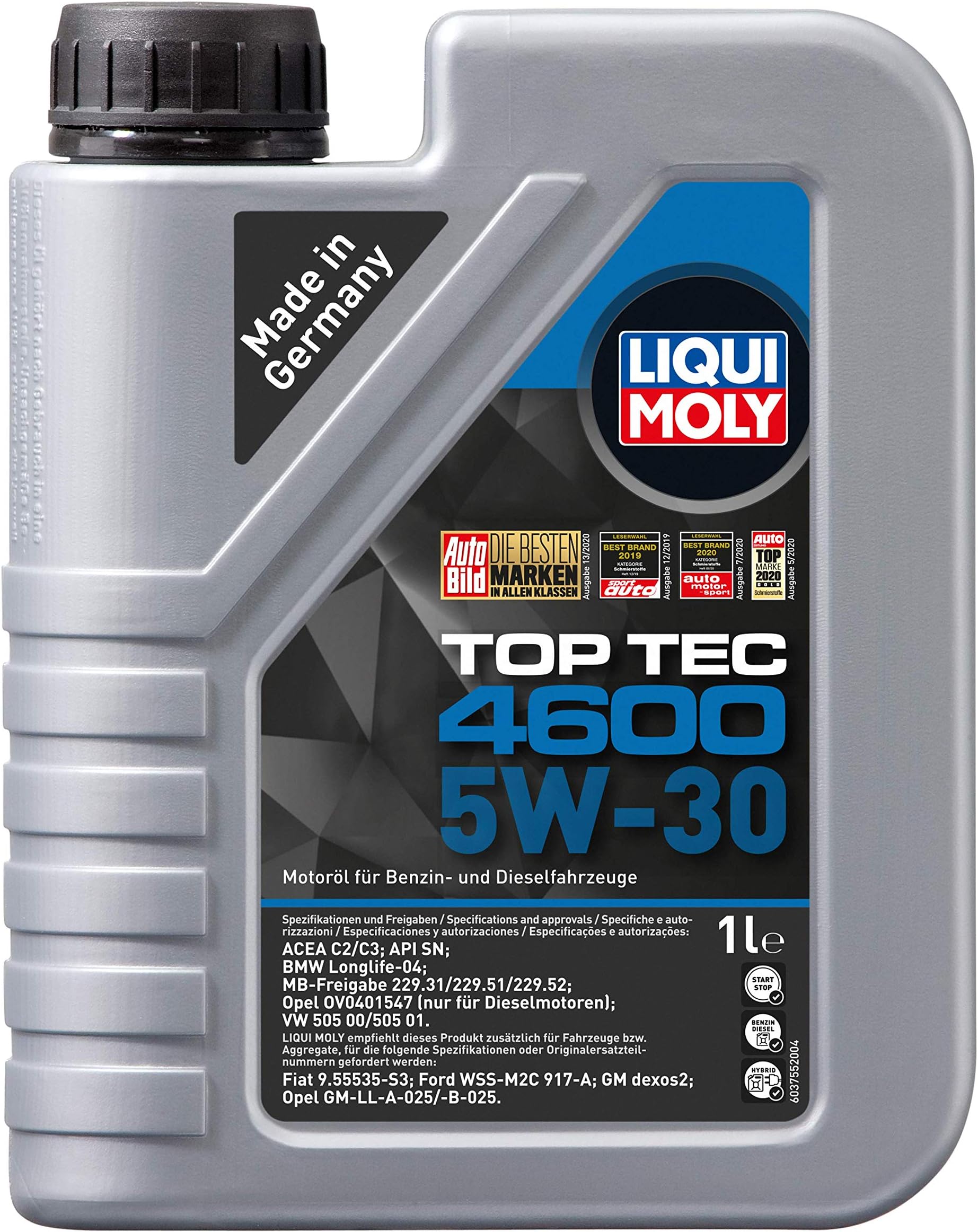 LIQUI MOLY Top Tec 4200 5W-30 New Generation | 5 L | Synthesis ...
