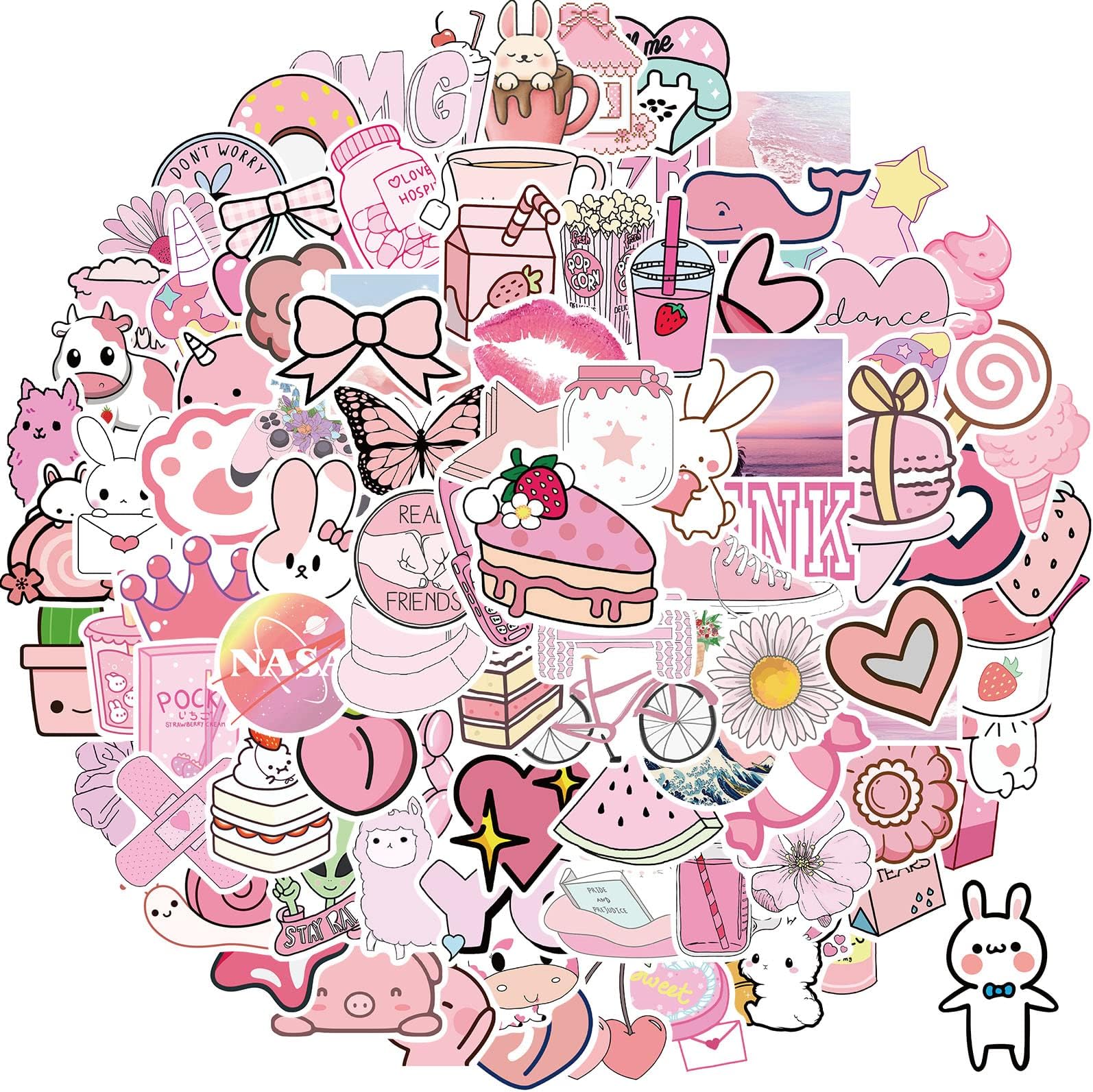 Amazon.com: Cute Stickers for Water Bottles 50PCS, Waterproof Vinyl ...