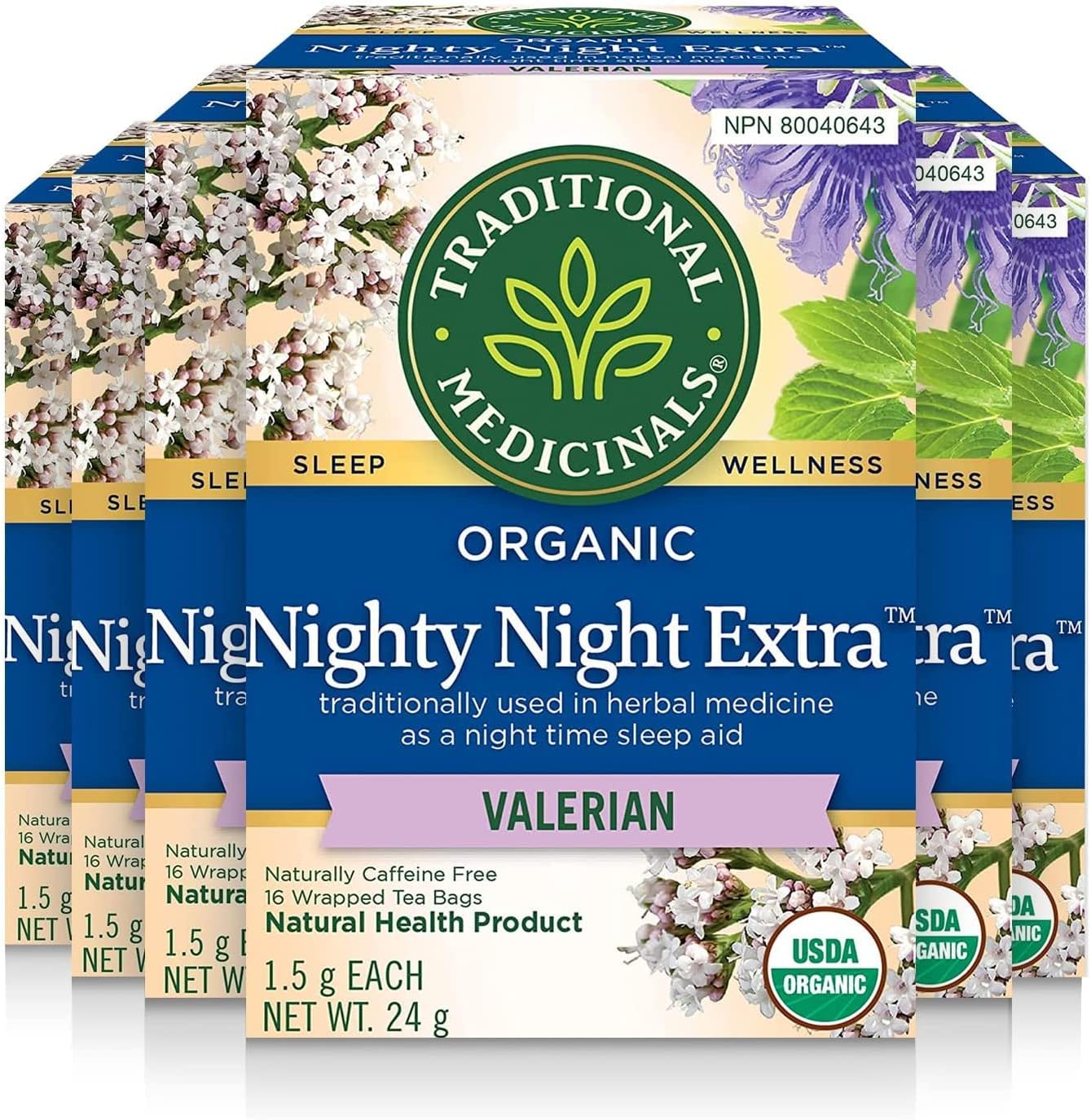 Traditional Medicinals NIGHTY NIGHT Extra, 16 Tea Bags (Pack Of 6) 384 ...