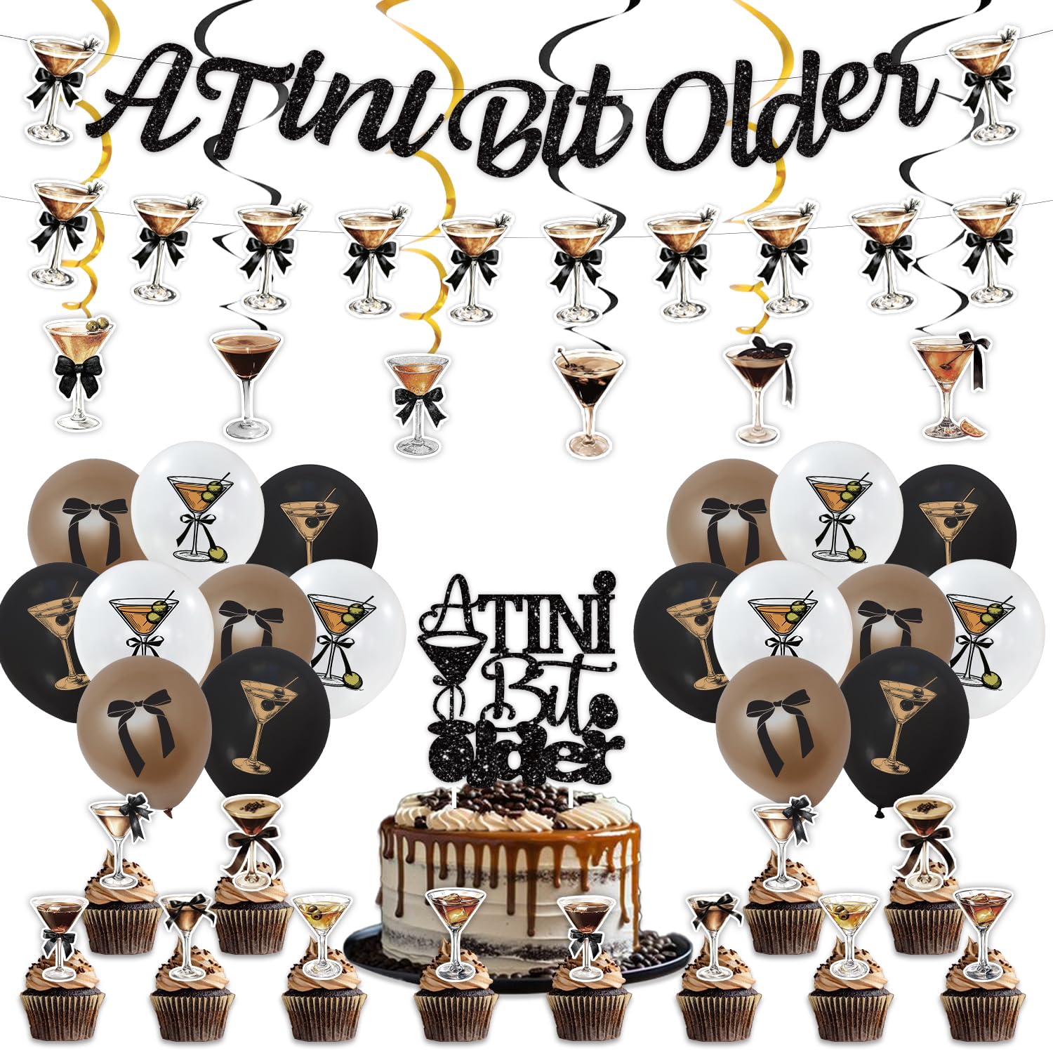 Amazon.com: Espresso Martini Birthday Party Decorations Tini Bit Older ...