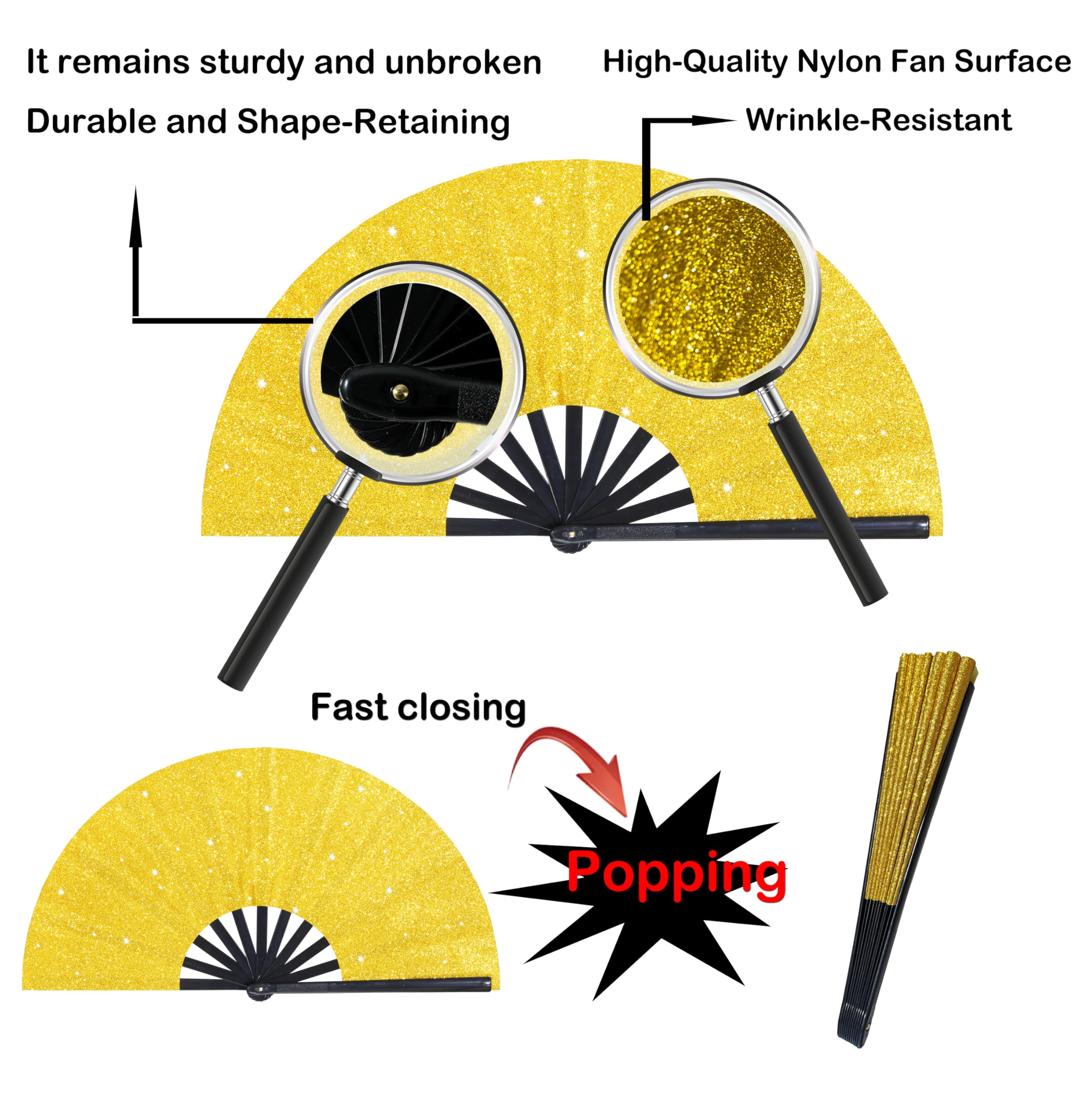 Snapklik.com : GeGeYa 13 Inch Large Folding Fan-Hand Fan Popping Fan ...