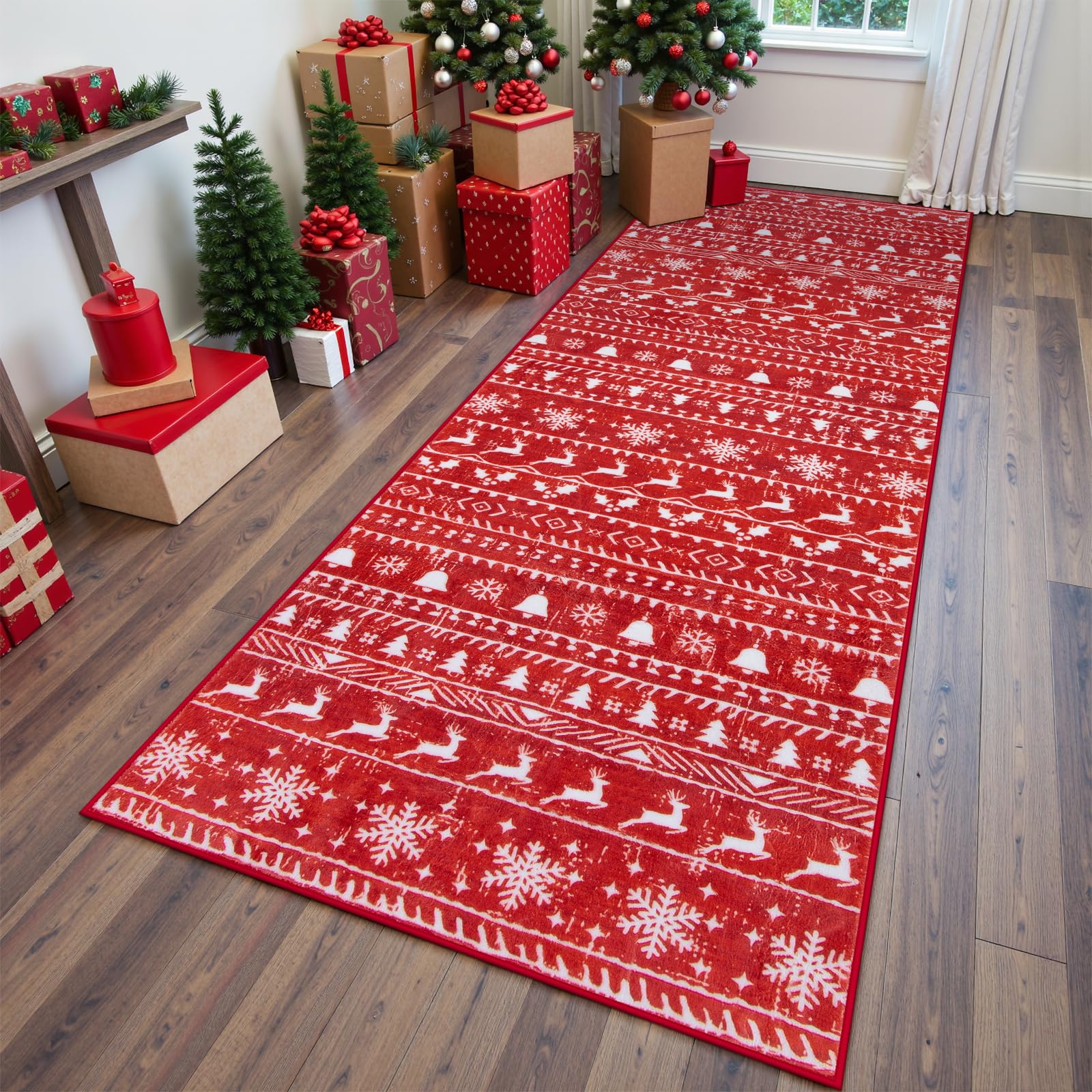 Amazon.com: Lahome Christmas Runner Rug 2x6 Washable Hallway Runner ...