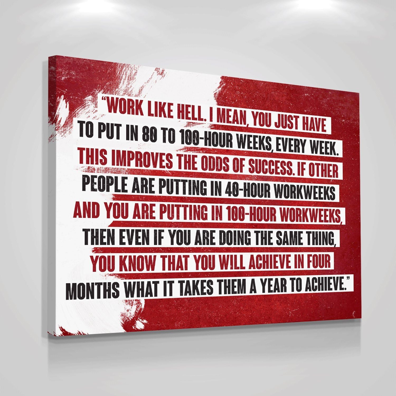 Amazon.com: Work Like Hell Motivation Quote Framed Wall Canvas Print ...
