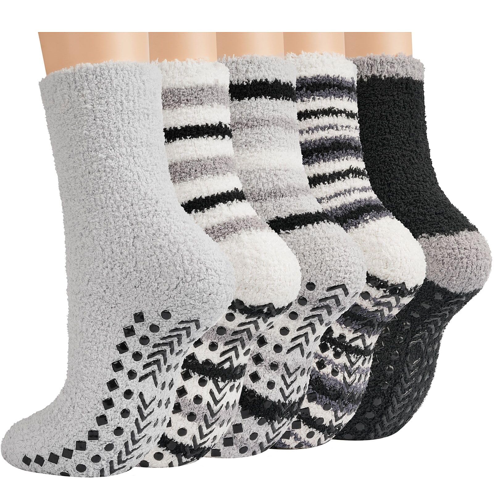 Amazon.com: Toes Home Fuzzy Socks Men with Grips, Winter Fluffy Slipper ...