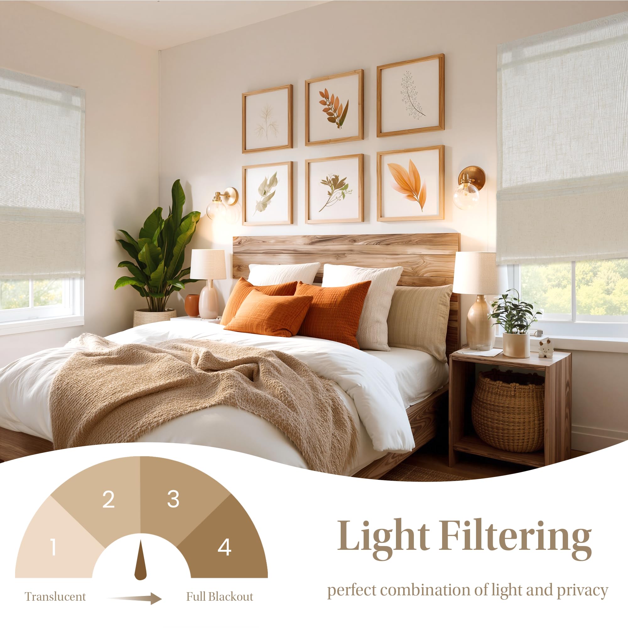 Snapklik.com : Cordless Roman Shades For Doors, Magnetic Natural Linen ...
