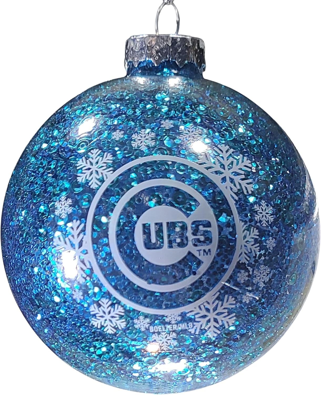 Amazon.com: MLB Large Ball Ornament, Clear Glass with Glitter Inside ...
