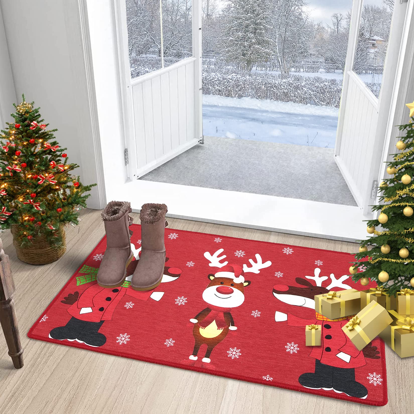 Amazon.com: CAROMIO Christmas Doormat Decoration Front Back Doormat Non ...