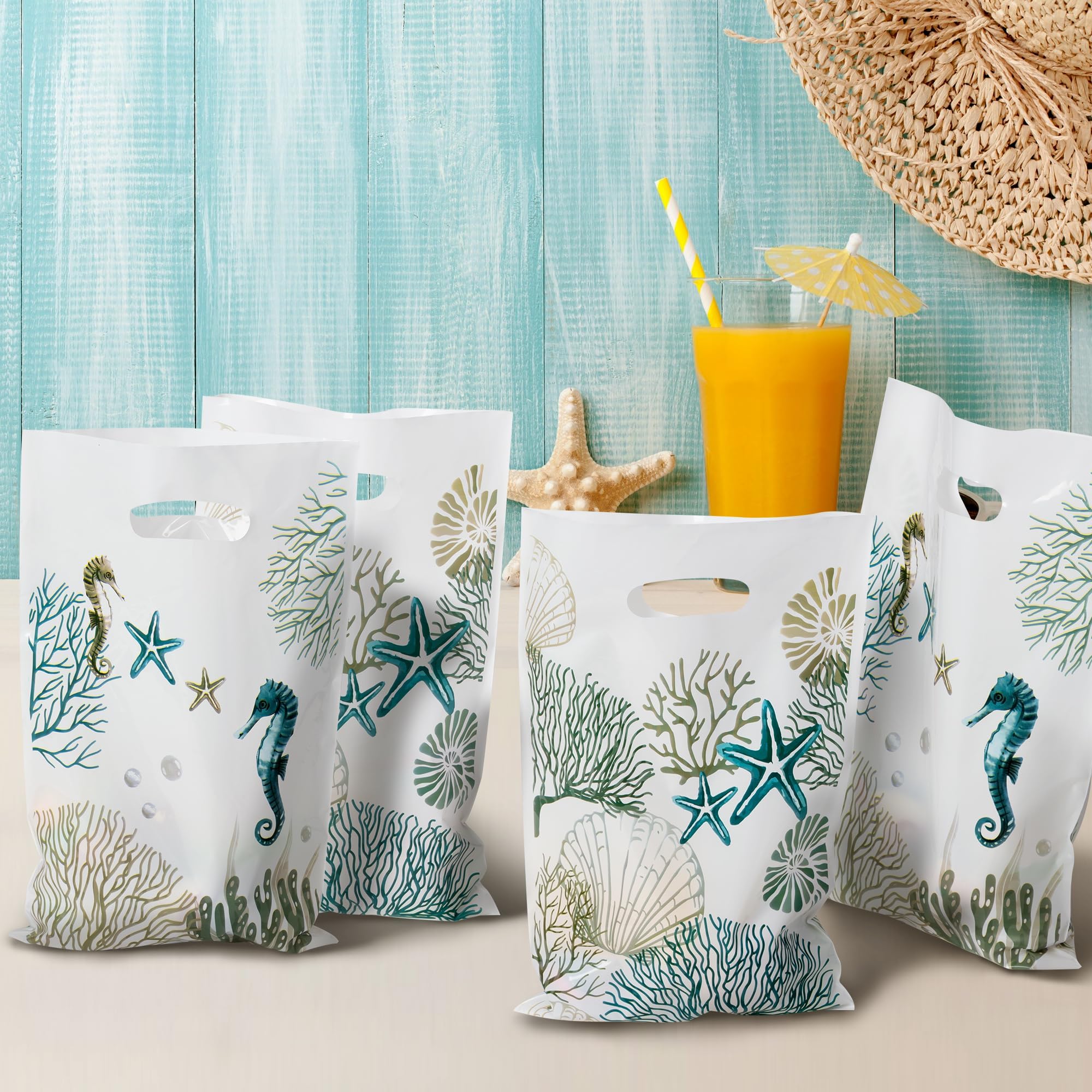 Beach Themed Favor Bags 36 5"x5"x3.5" Nautical Gift Bags For Wedding