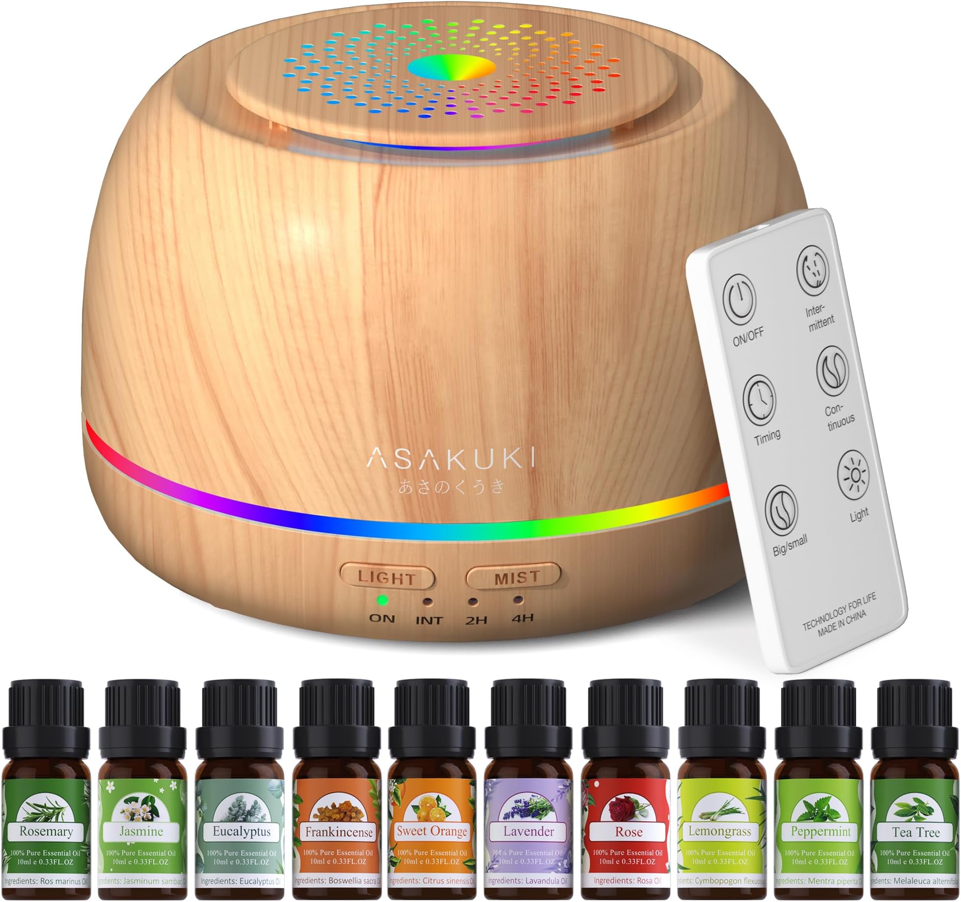 Amazon.com: ASAKUKI Essential Oil Diffuser, Aromatherapy Cool Mist Home ...
