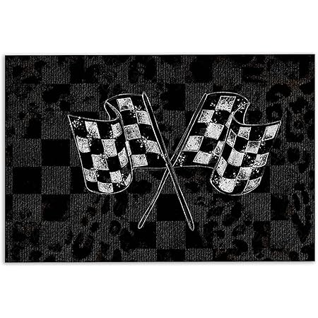 Amazon.com: OhaPrints Racing Checkered Flag, Crossed, Motorsport, Car ...