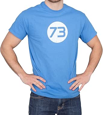 Amazon.com: The Big Bang Theory Sheldon 73 Light Blue Adult T-Shirt ...