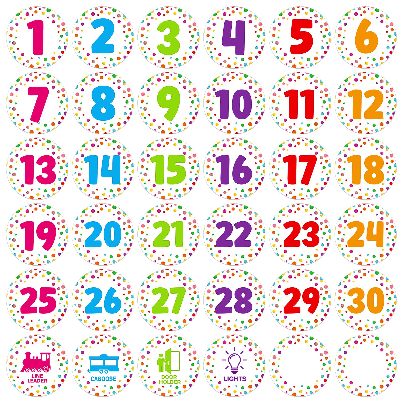 Snapklik.com : Classroom Floor Number Stickers - 36pcs Confetti Line Up ...