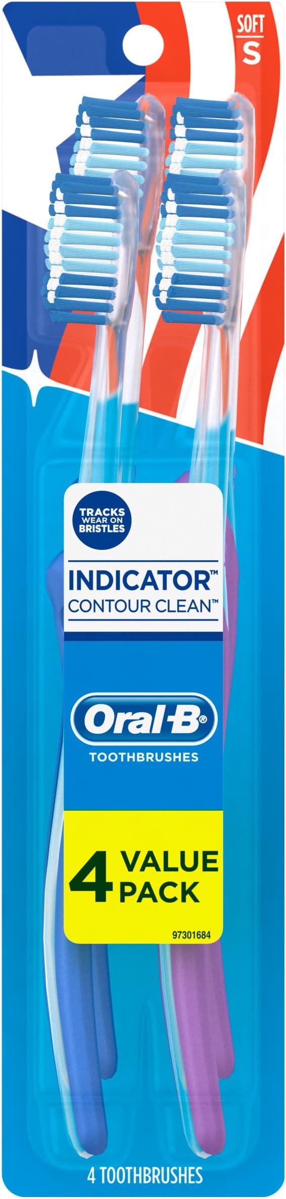 Amazon.com: Oral-B Indicator Contour Clean Soft Toothbrush, 4 Count ...