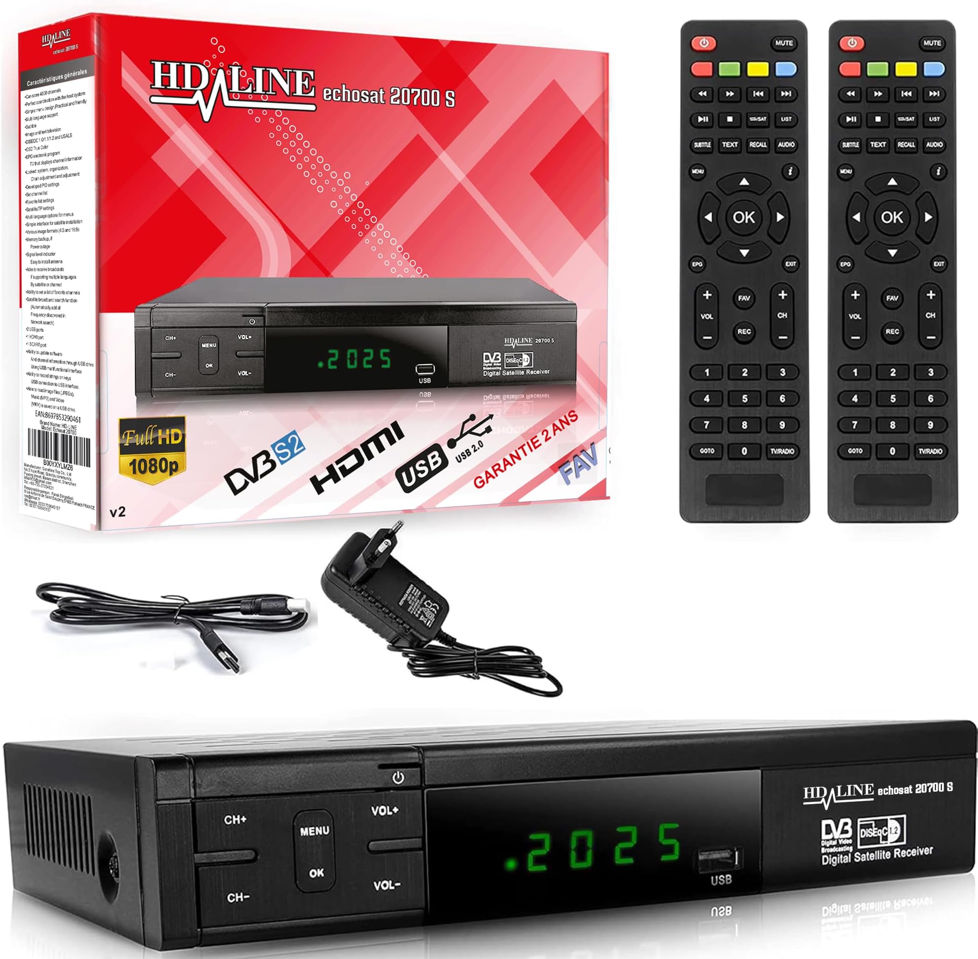 Anadol HD 222 Plus HD HDTV digitaler Satelliten-Receiver inkl. HDMI ...