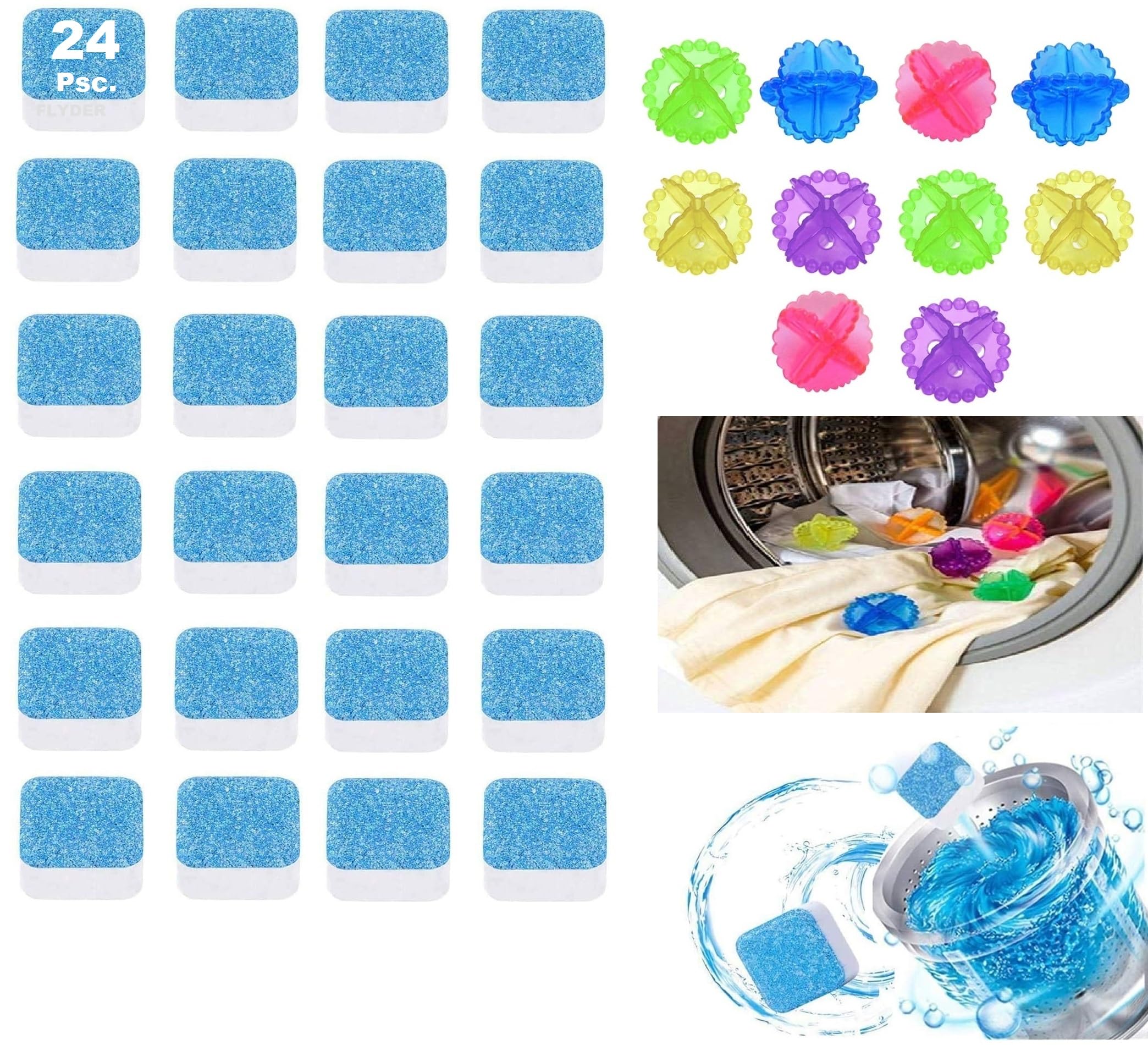 Washing Machine Tablet Descaling Powder Tablets Deep Cleaner Tablet(24 ...