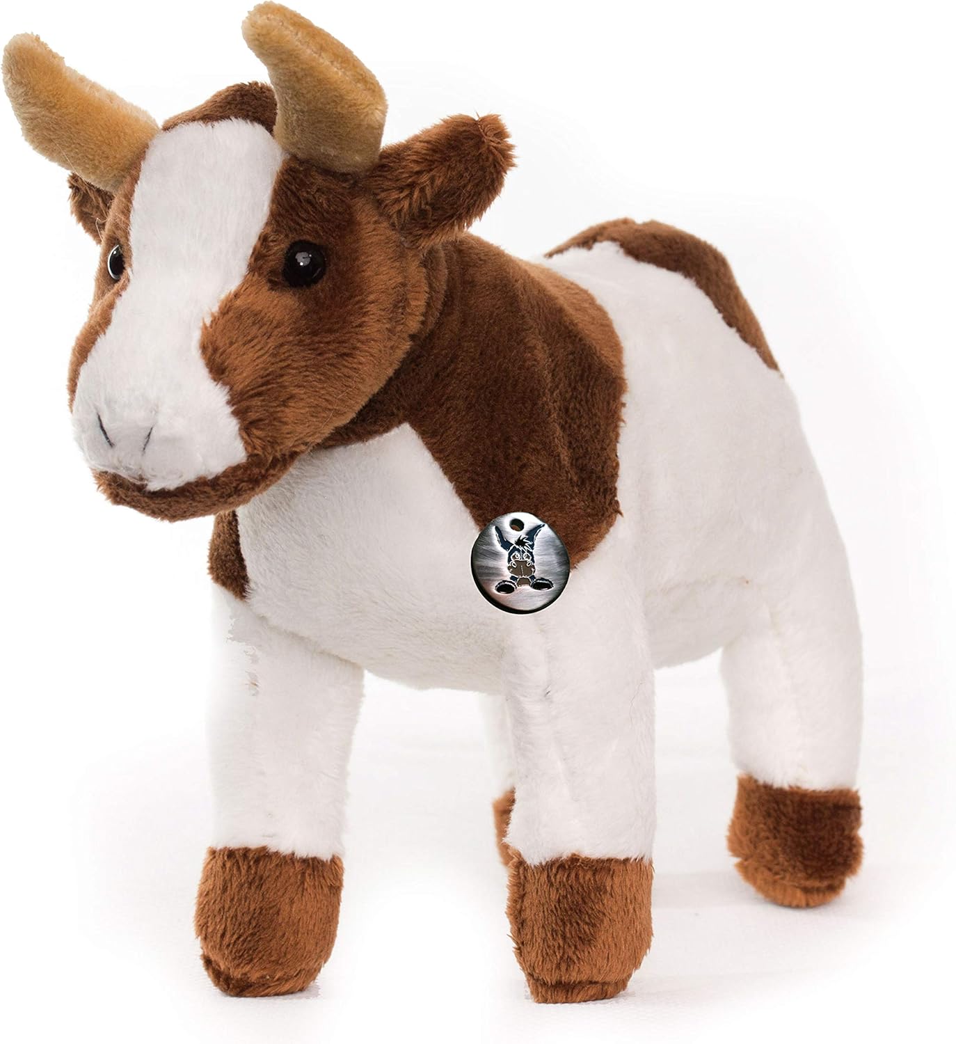 Biz Cow Cuddly Toy Brown / White Standing Plush Toy Beef Cattle Heidi ...
