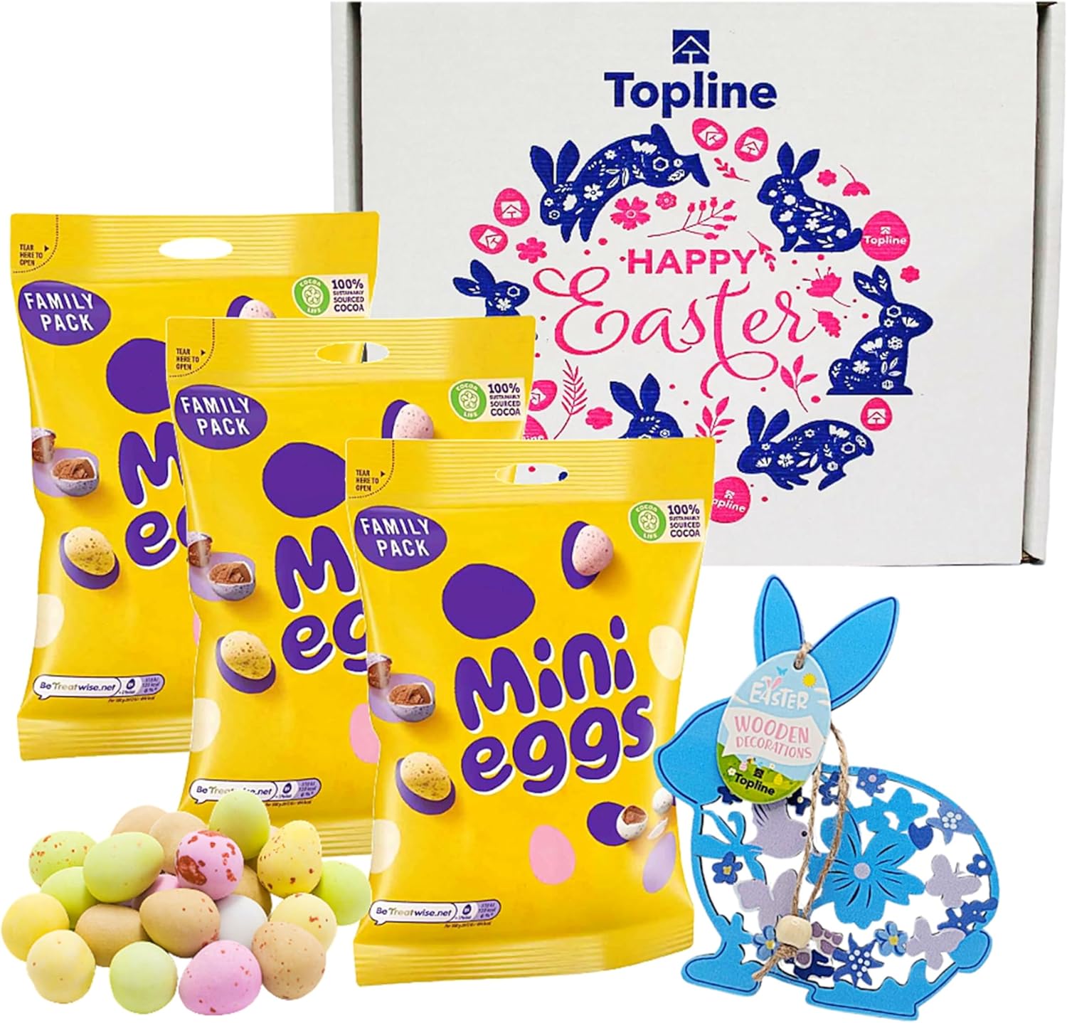 Easter Mini Eggs TOTAL 810g - Chocolate Hamper of 3 x 270g Solid Milk ...