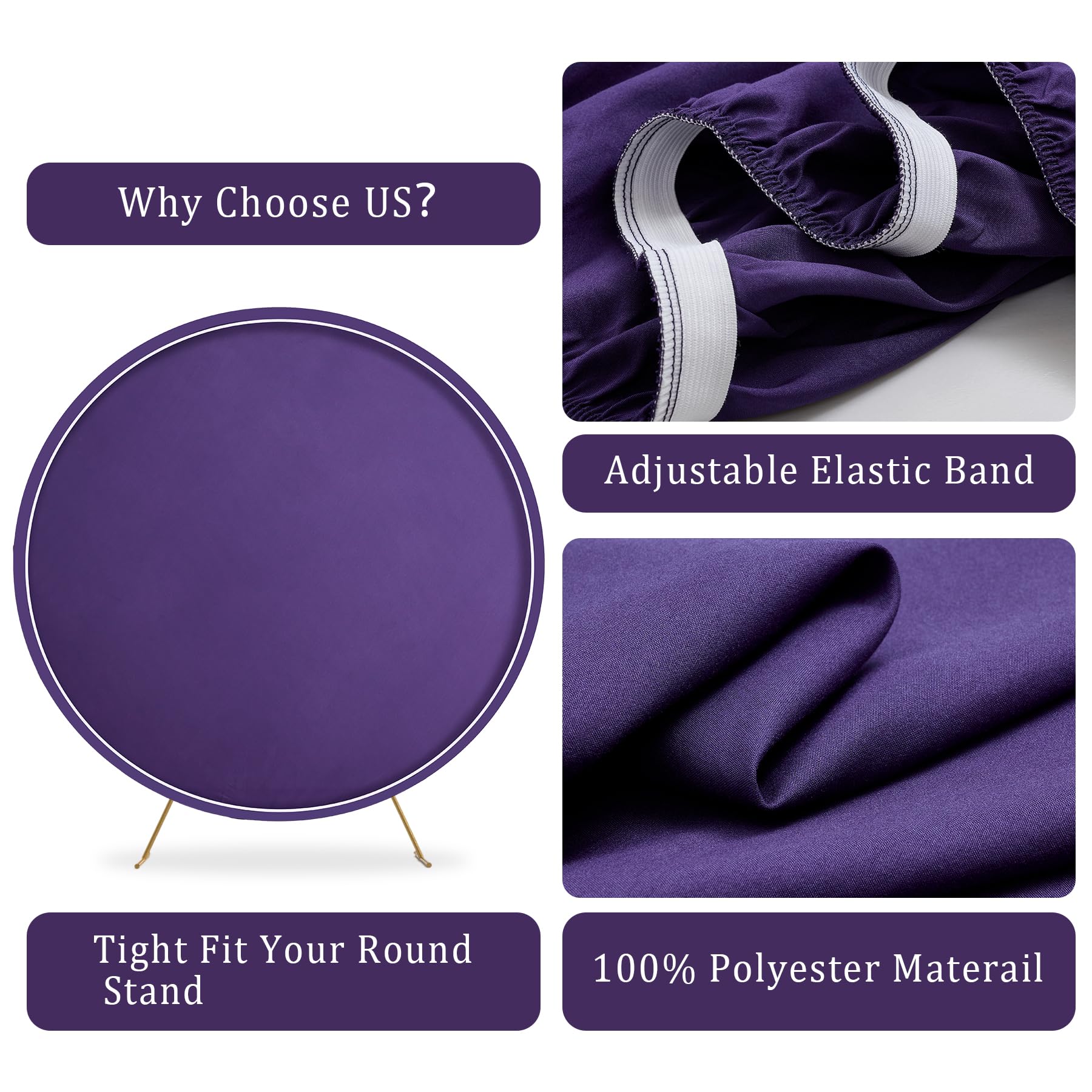 Snapklik.com : 7.2ft Purple Round Backdrop Cover Suitable For 7ft/7.2ft ...