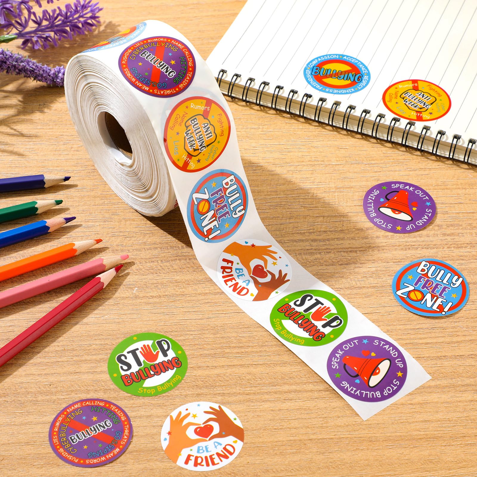Snapklik.com : 1000 Pcs Round Anti Bullying Stickers Anti Bullying ...