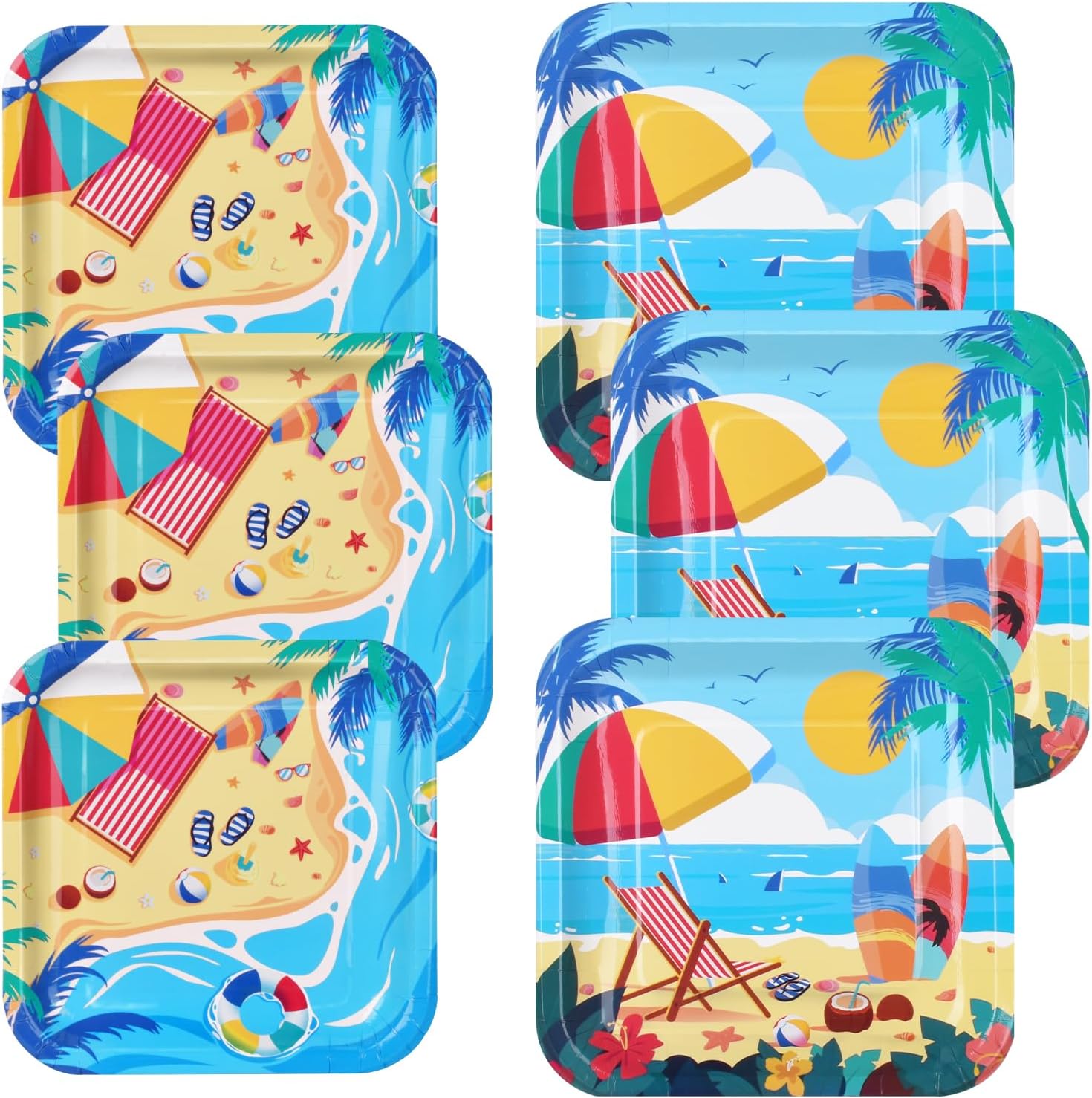 Amazon.com: BLUE PANDA 48 Pack Pink Beach Paper Plates for Cake ...