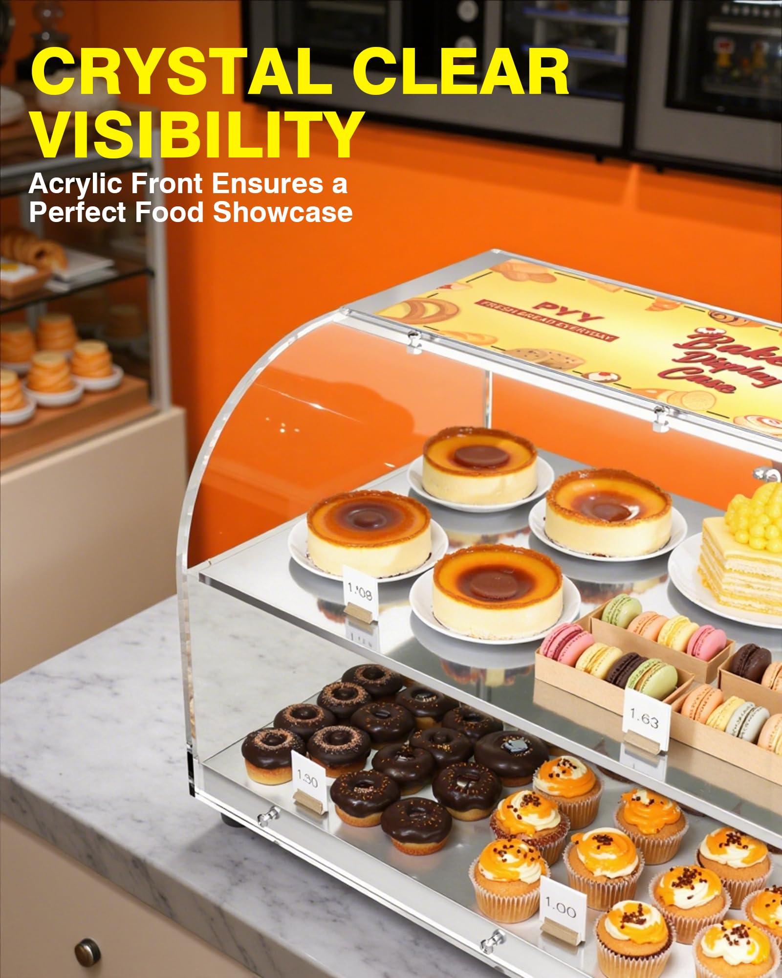 Snapklik.com : PYY Pastry Display Case - 22" Acrylic Bakery Display ...