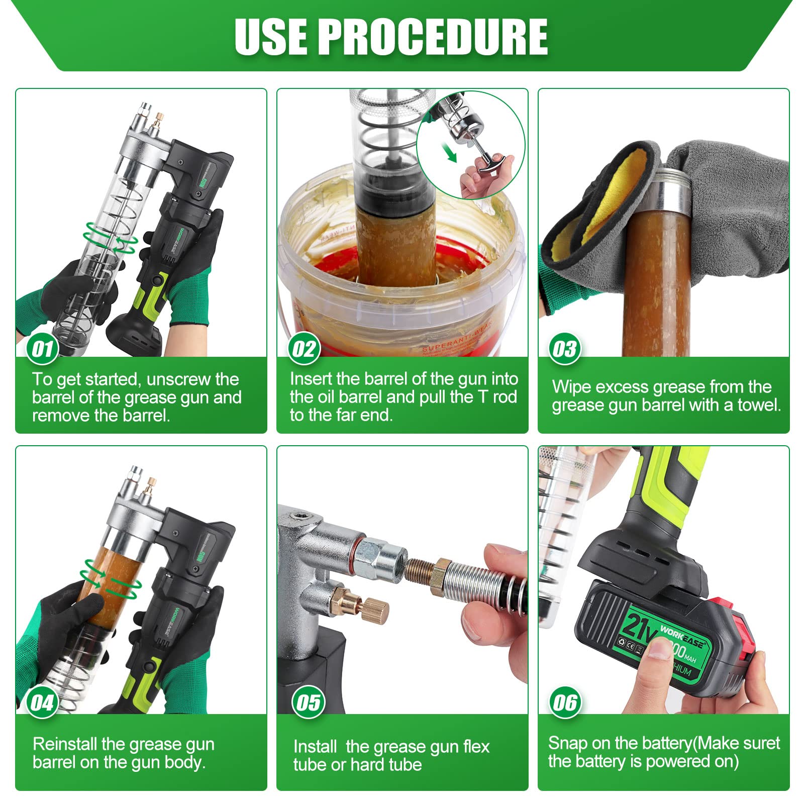 Snapklik.com : Electric Powered Grease Gun Kit Cordless Grease Gun ...