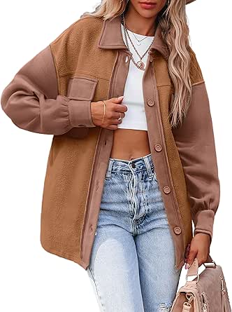 Amazon.com: NECIOUS womens shacket fall jacket winter coats shackets for women 2023 with pockets ...