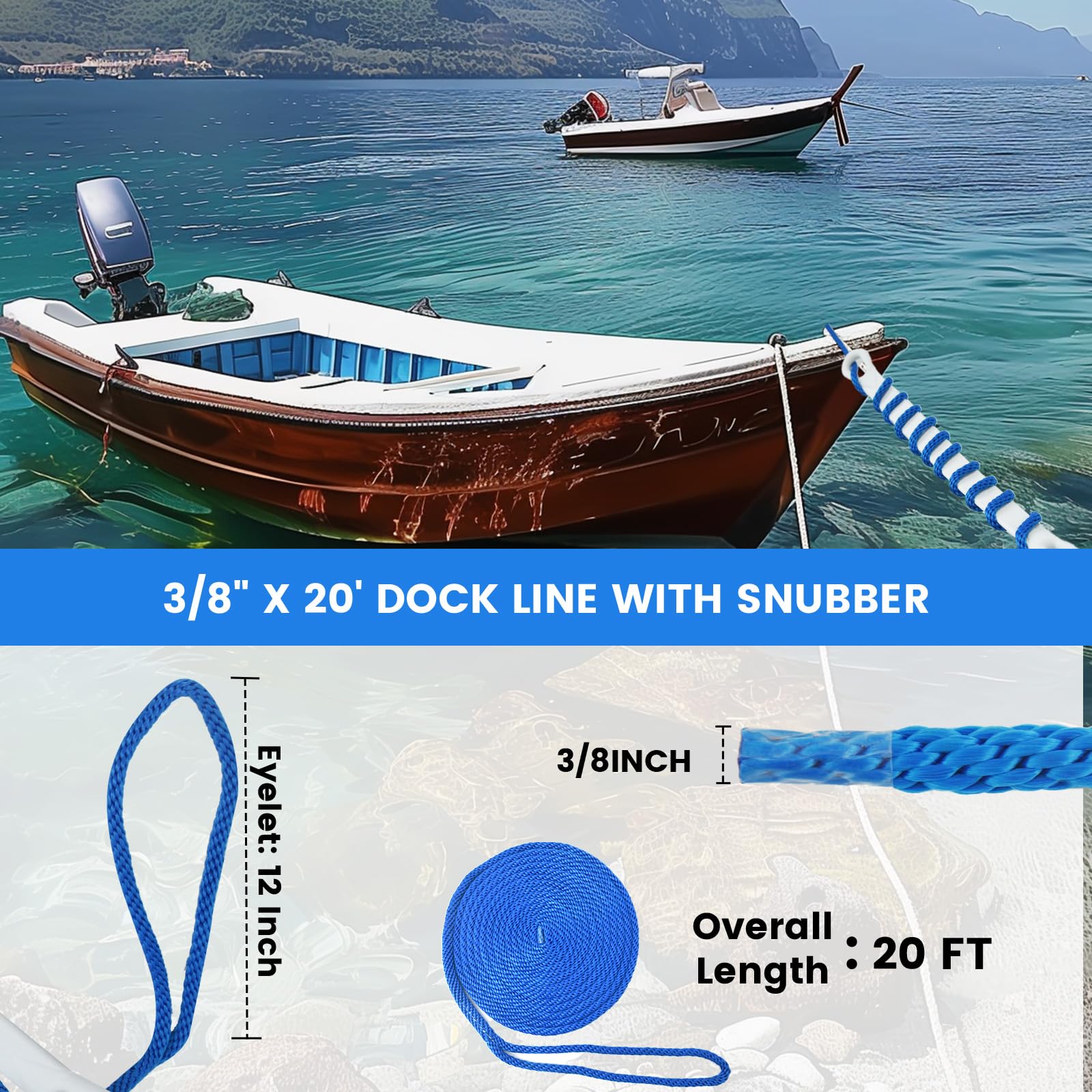 Snapklik.com : Tether Tite Marine Dock Line Boat Mooring Snubbers Kit ...