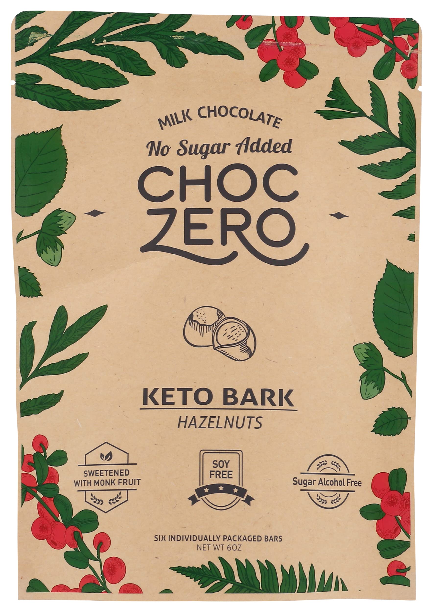 Snapklik.com : Choczero Milk Chocolate Hazel Nut Keto Bark, Sugar Free ...